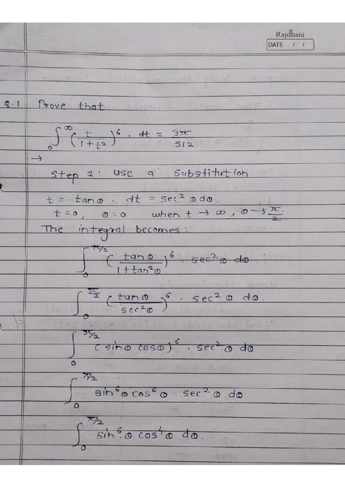 Math Assignment 4th - Rajdhani DATE: Integral and Curve Analysis - Studocu