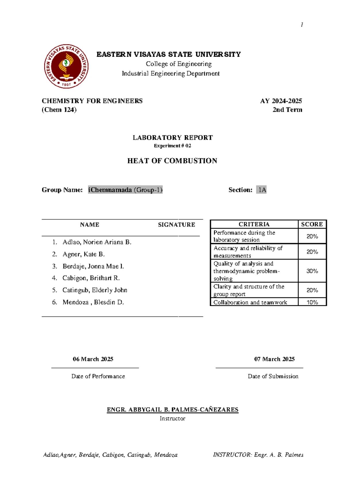 Heat of Combustion Lab Report: Analyzing Alcohol Fuels and Their Energy ...
