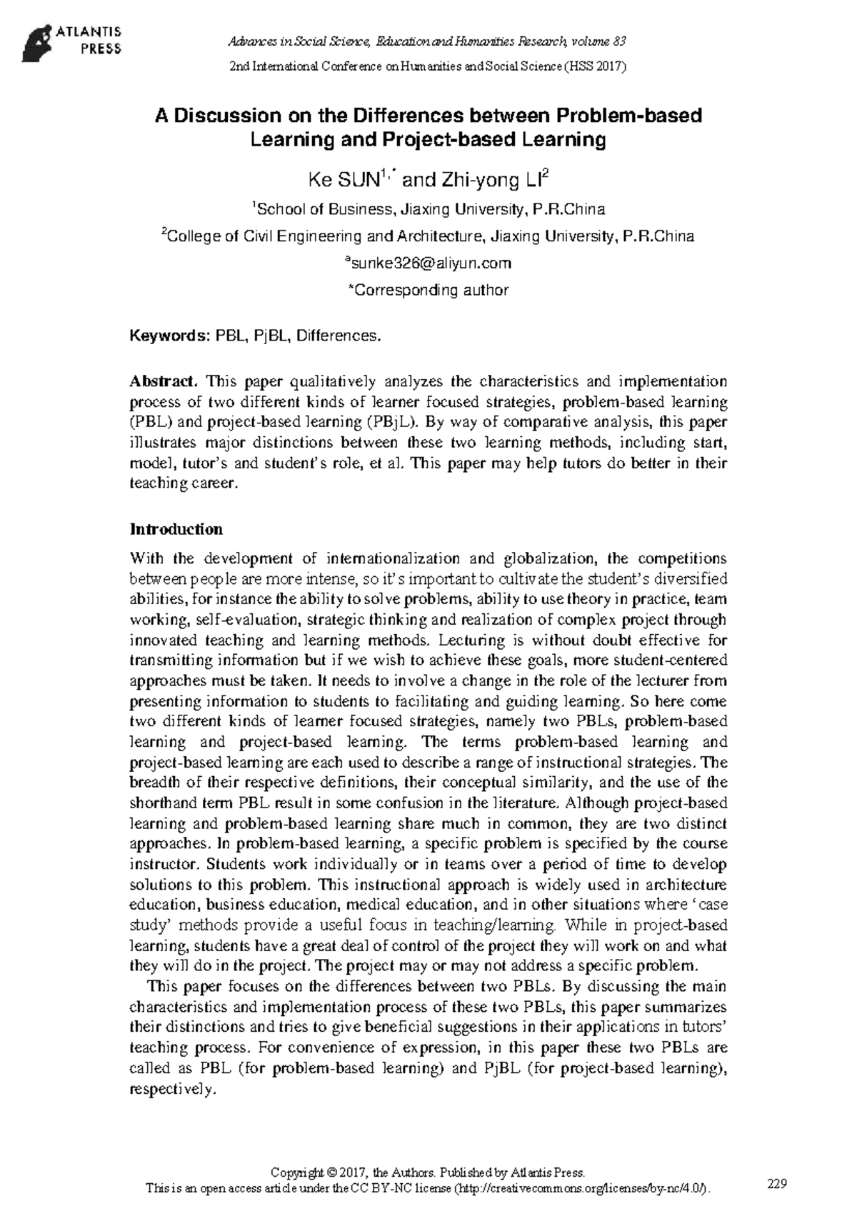 A Discussion on the Differences between PBL and PjBL Strategies in ...