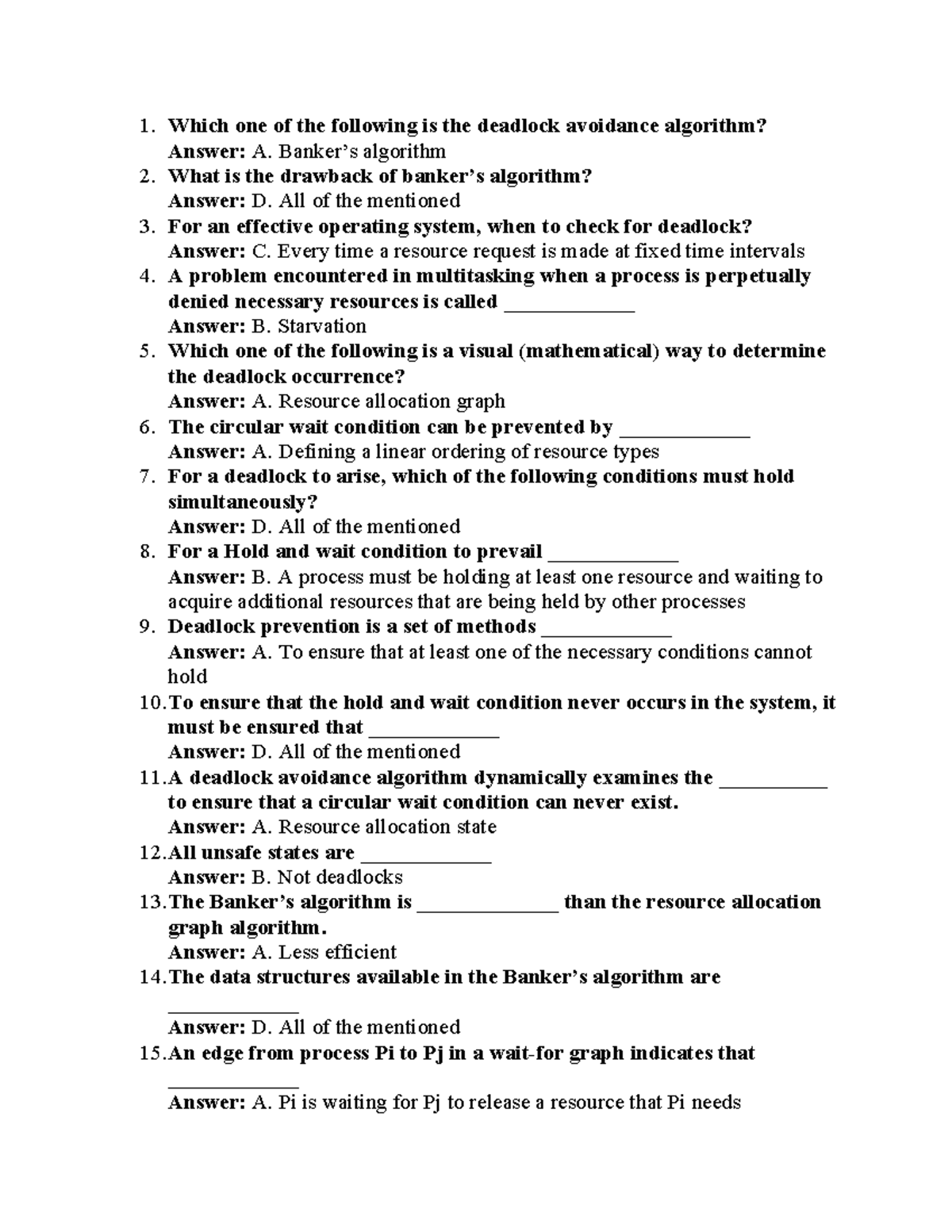 Deadlock+CPU scheduling - 1. Which one of the following is the deadlock ...