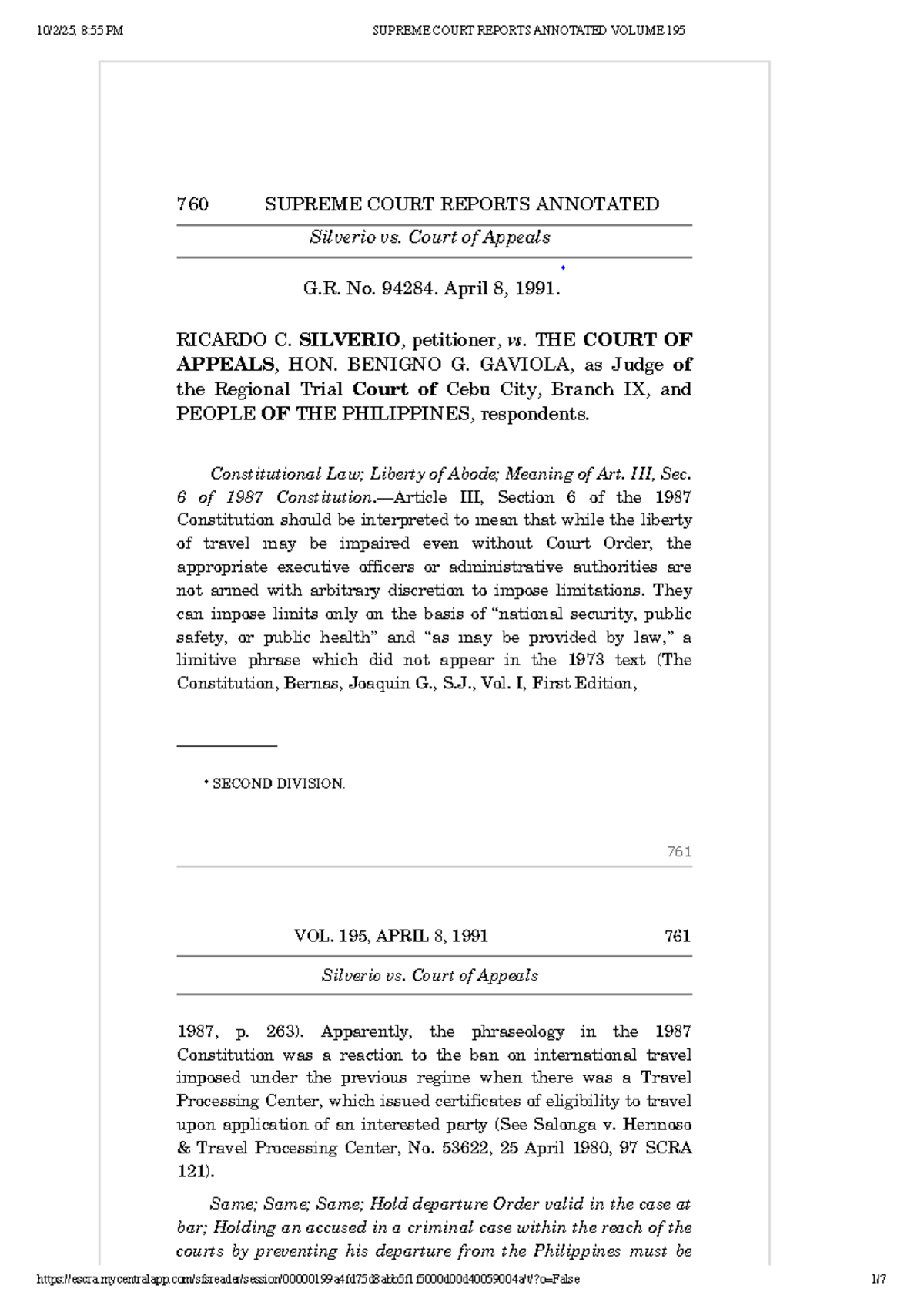 Silverio vs. Court of Appeals: G.R. No. 94284 Case Analysis (1991 ...