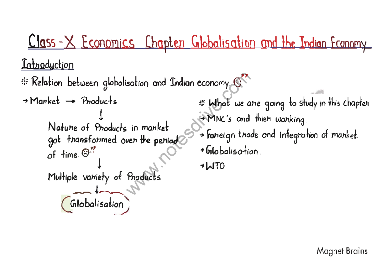 Class Economics Chapter on Globalisation and the Indian Economy - Studocu