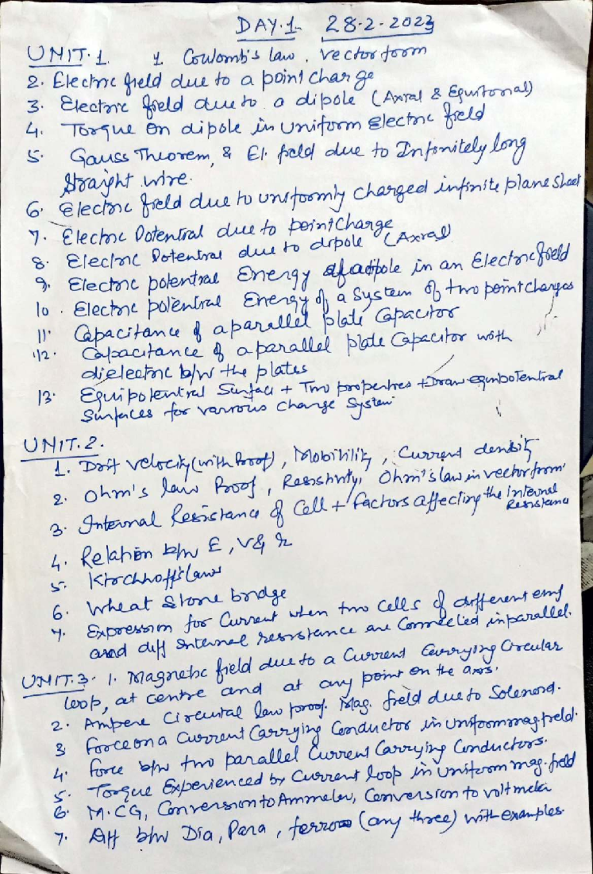 Important Topics in Physics: UNIT 2 Overview and Key Concepts - Studocu