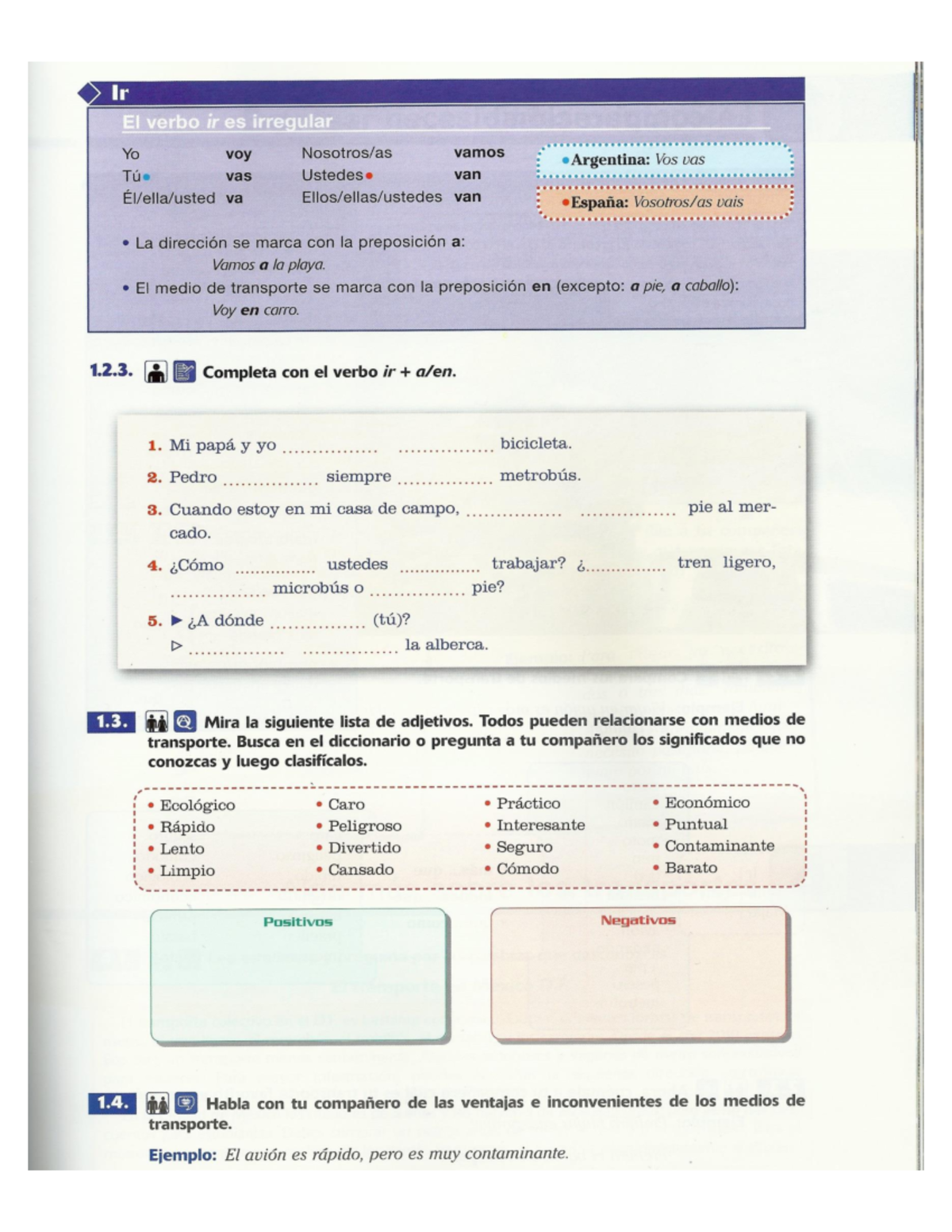 1 - Ejercicios de repaso para español como segunda lengua - Gramática ...