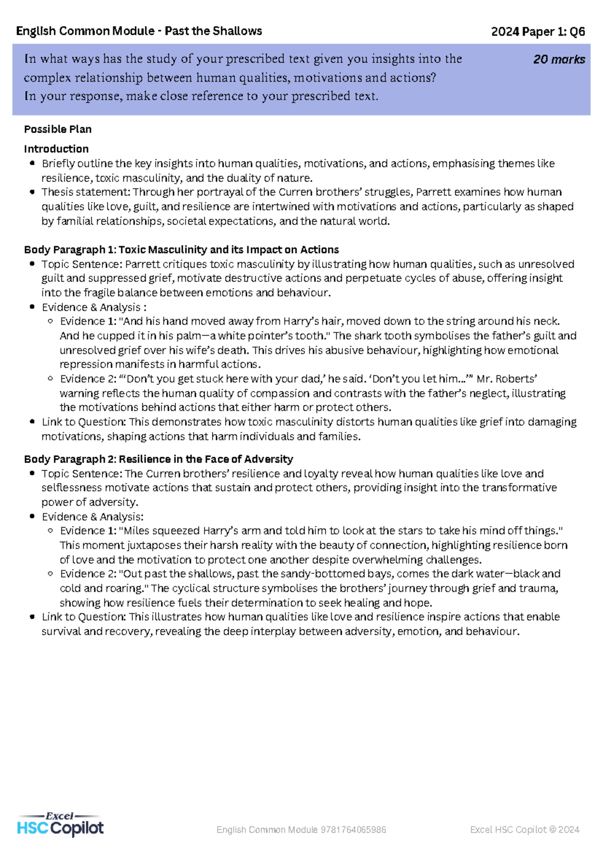 English Common Module: Insights into Human Qualities in "Past the ...