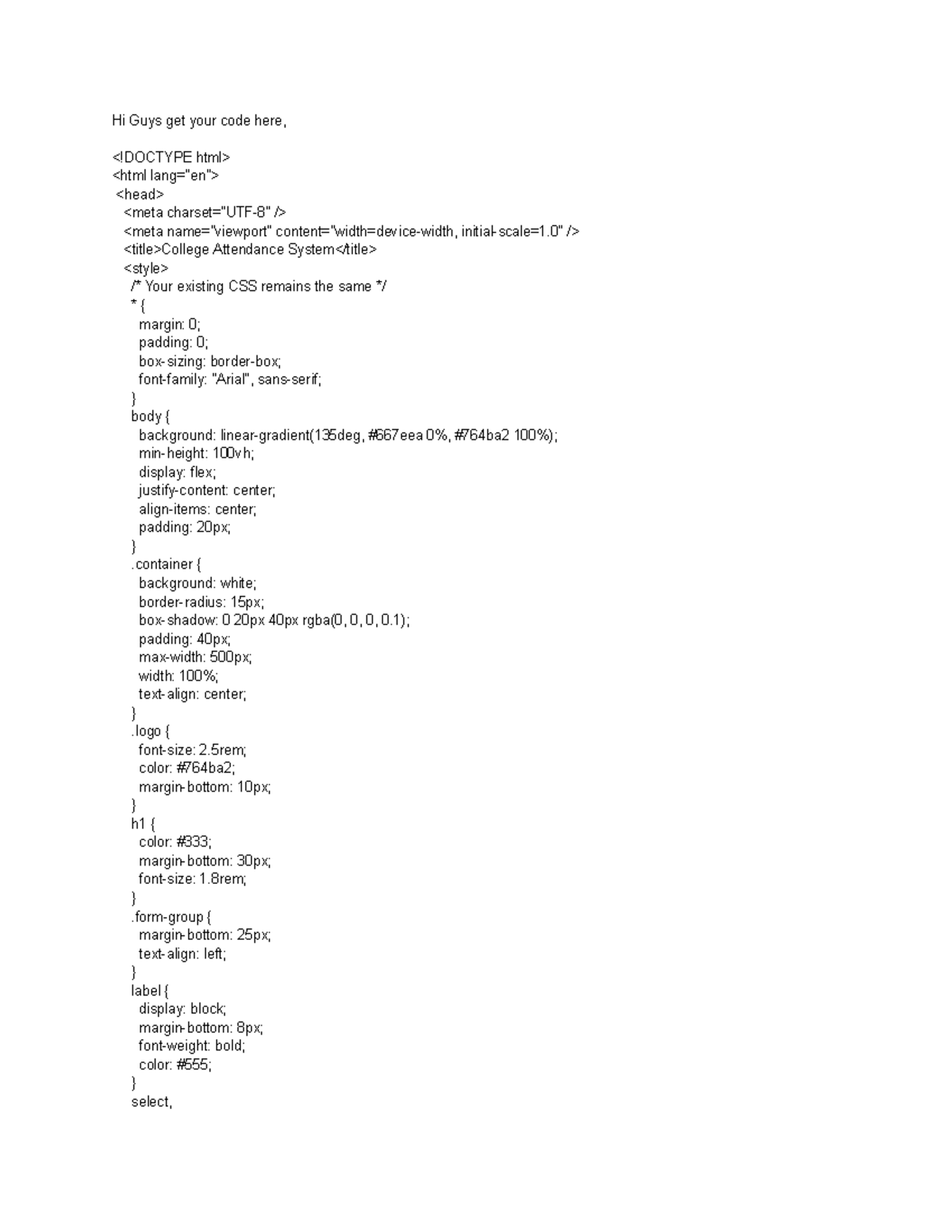 Attendance Marking Code Implementation Guide - Studocu