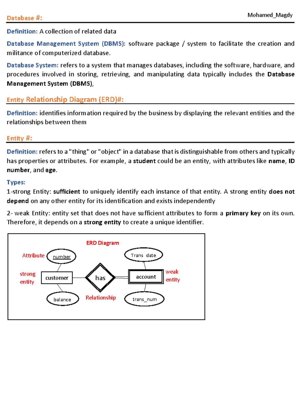 DB Summary ITI - Database Concepts and ERD Design Notes - Studocu