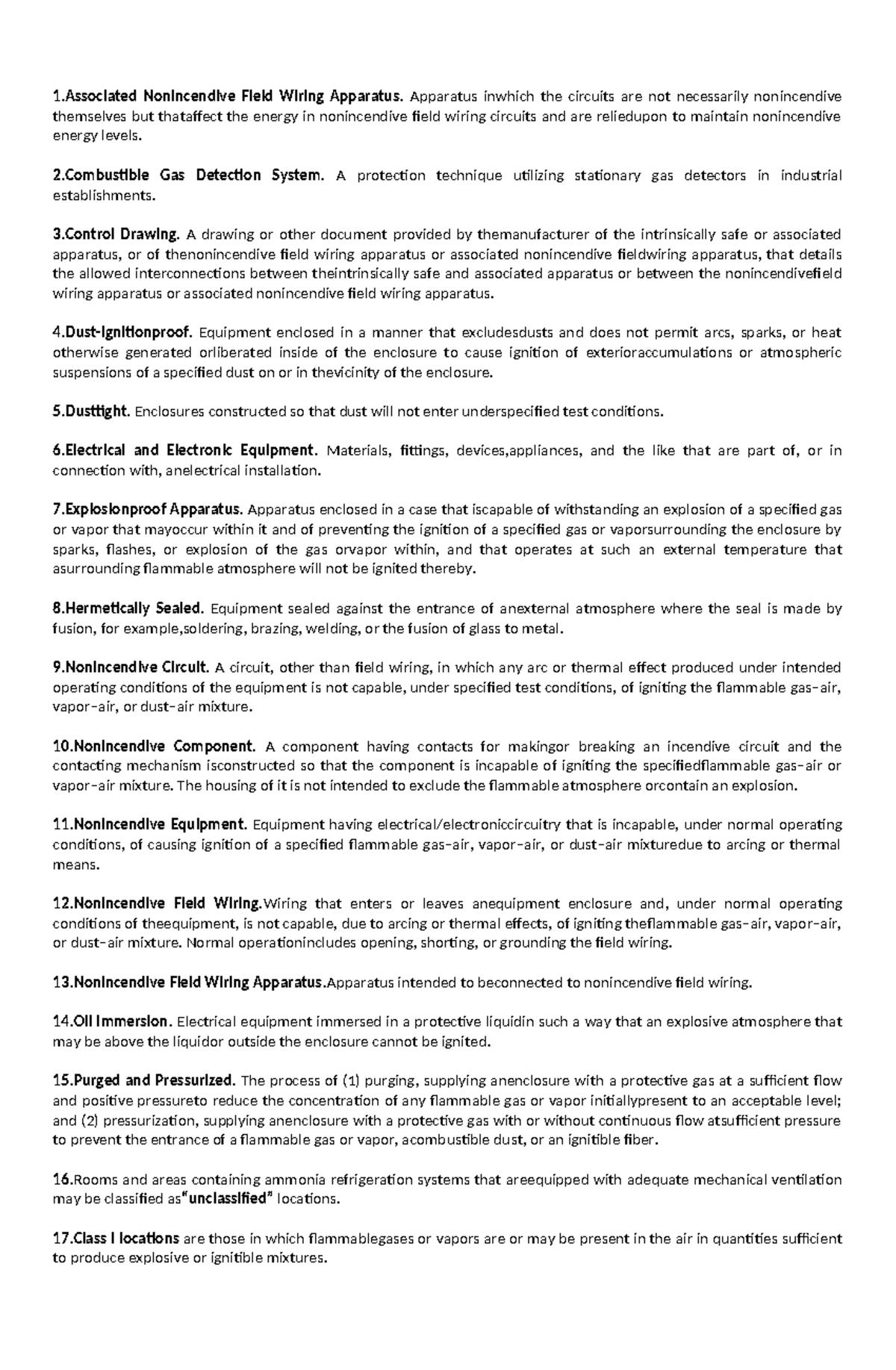 PEC- Chapter 5: Nonincendive Field Wiring and Safety Standards - Studocu