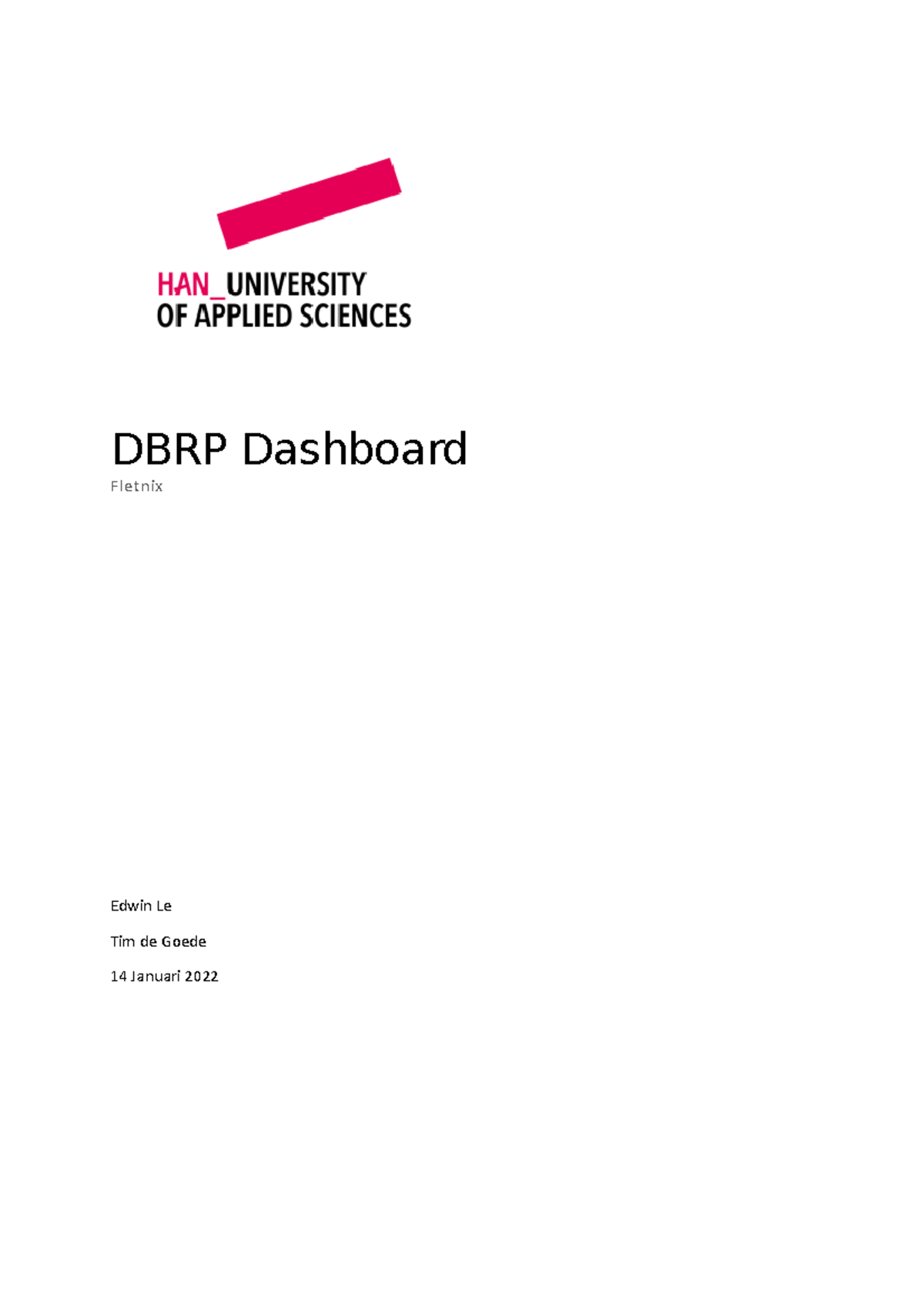 KPI Dashboard Verantwoording & Ontwikkeling voor Fletnix DBRP - Studeersnel