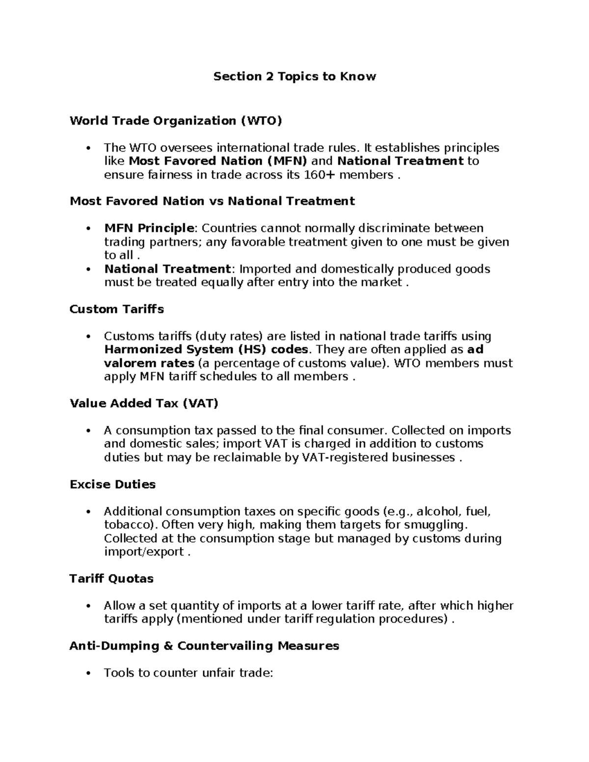 Customs and Trade Compliance Overview: Brokers, Regs & Procedures - Studocu