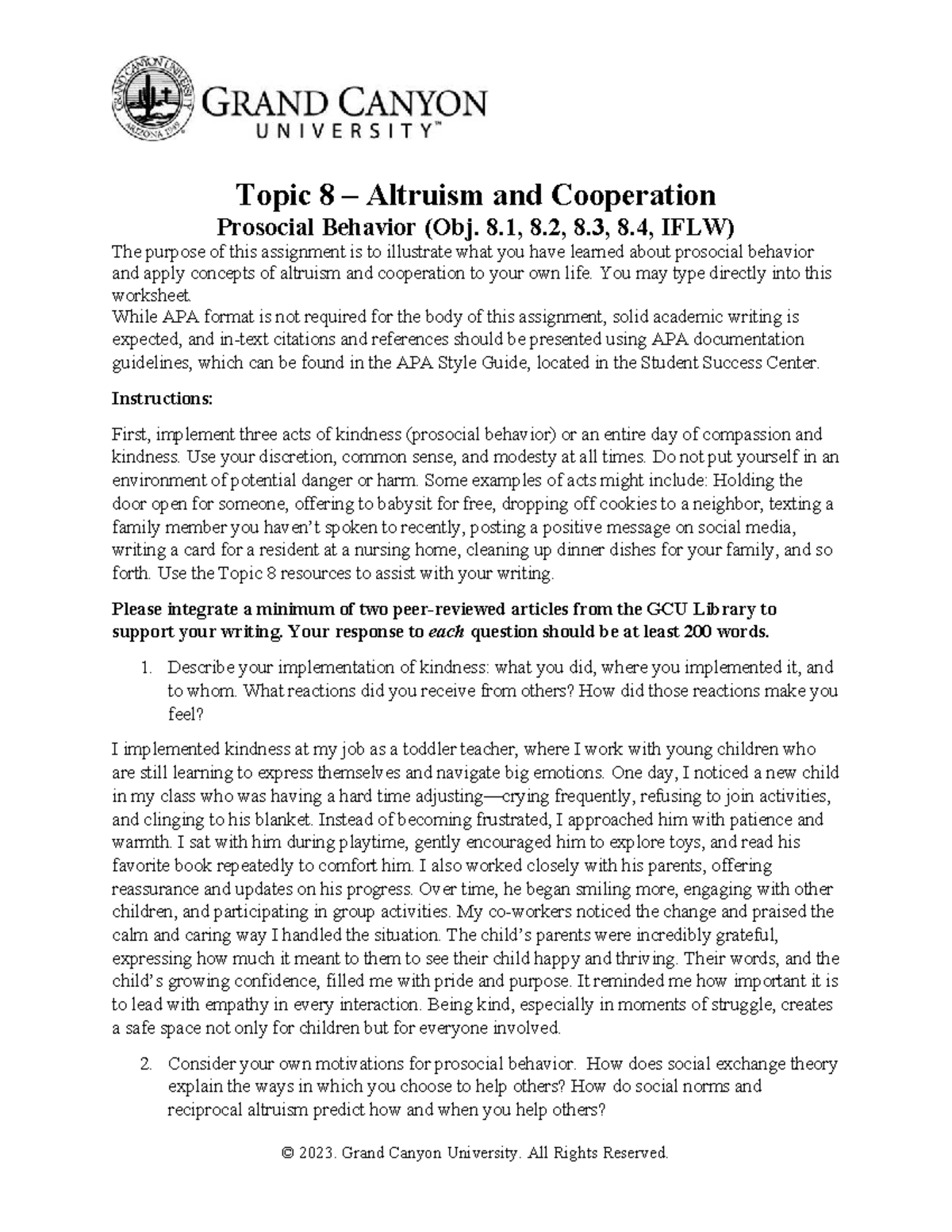 PSY-362-RS-T8-Exploring Altruism and Prosocial Behavior in Daily Life ...