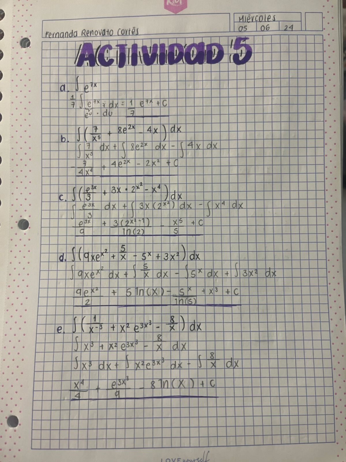 Actividad 5: Problemas de Cálculo Integral y Reglas de Integración ...
