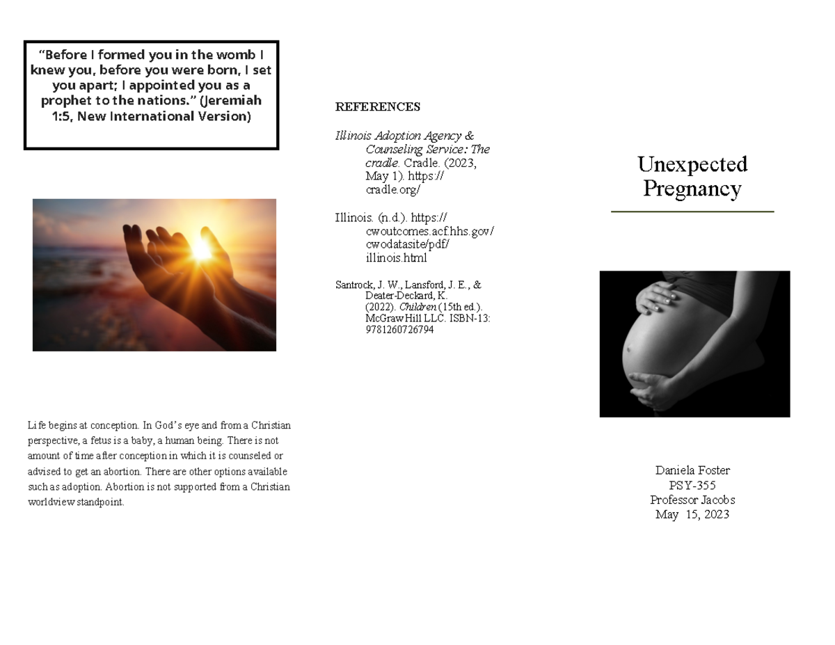 Biological Beginnings and Prenatal Development Brochure - Unexpected ...