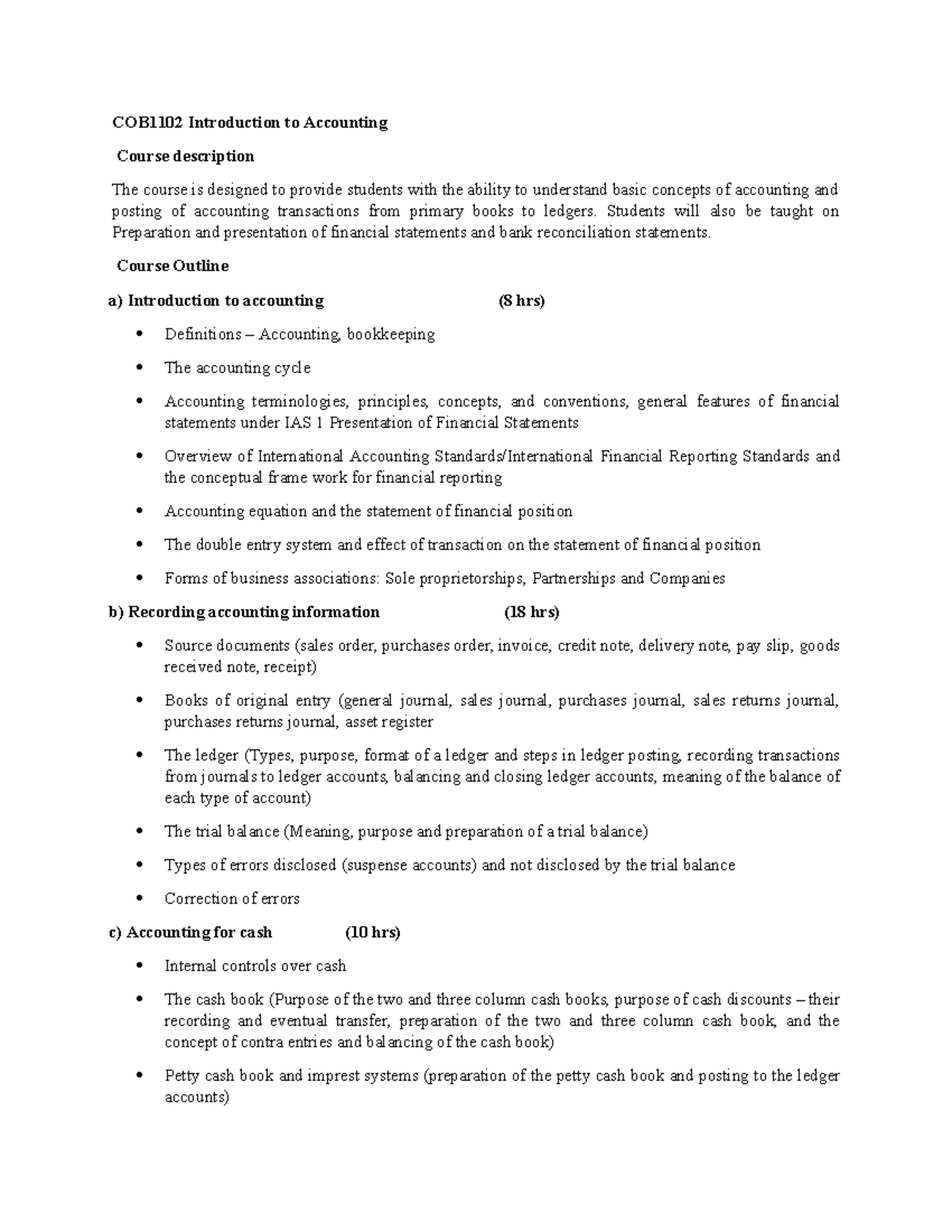 COB1102 Intro to Accounting: Concepts, Transactions & Financial ...