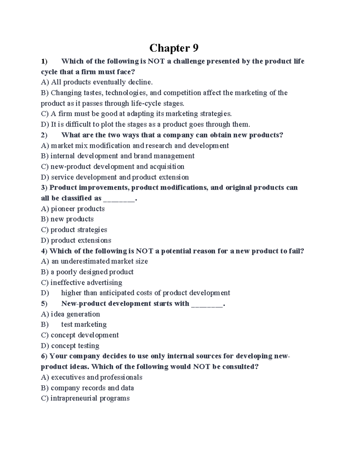 Chapter 9 - Product Life Cycle Challenges and Development Strategies ...