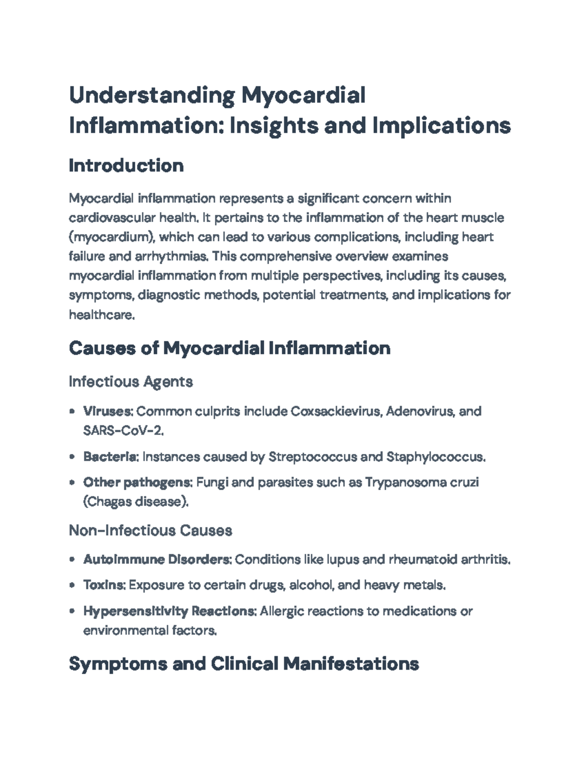 Myocardial Inflammation Overview: Causes, Symptoms, and Treatments ...