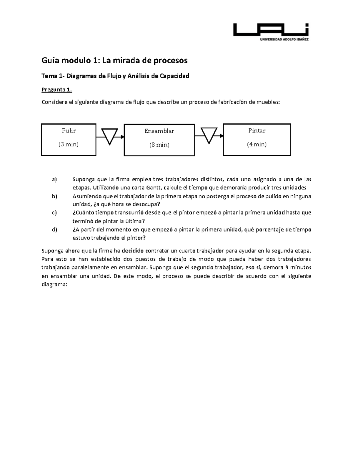 Guía Módulo 1: Diagramas de Flujo y Análisis de Capacidad - Preguntas y - Studocu