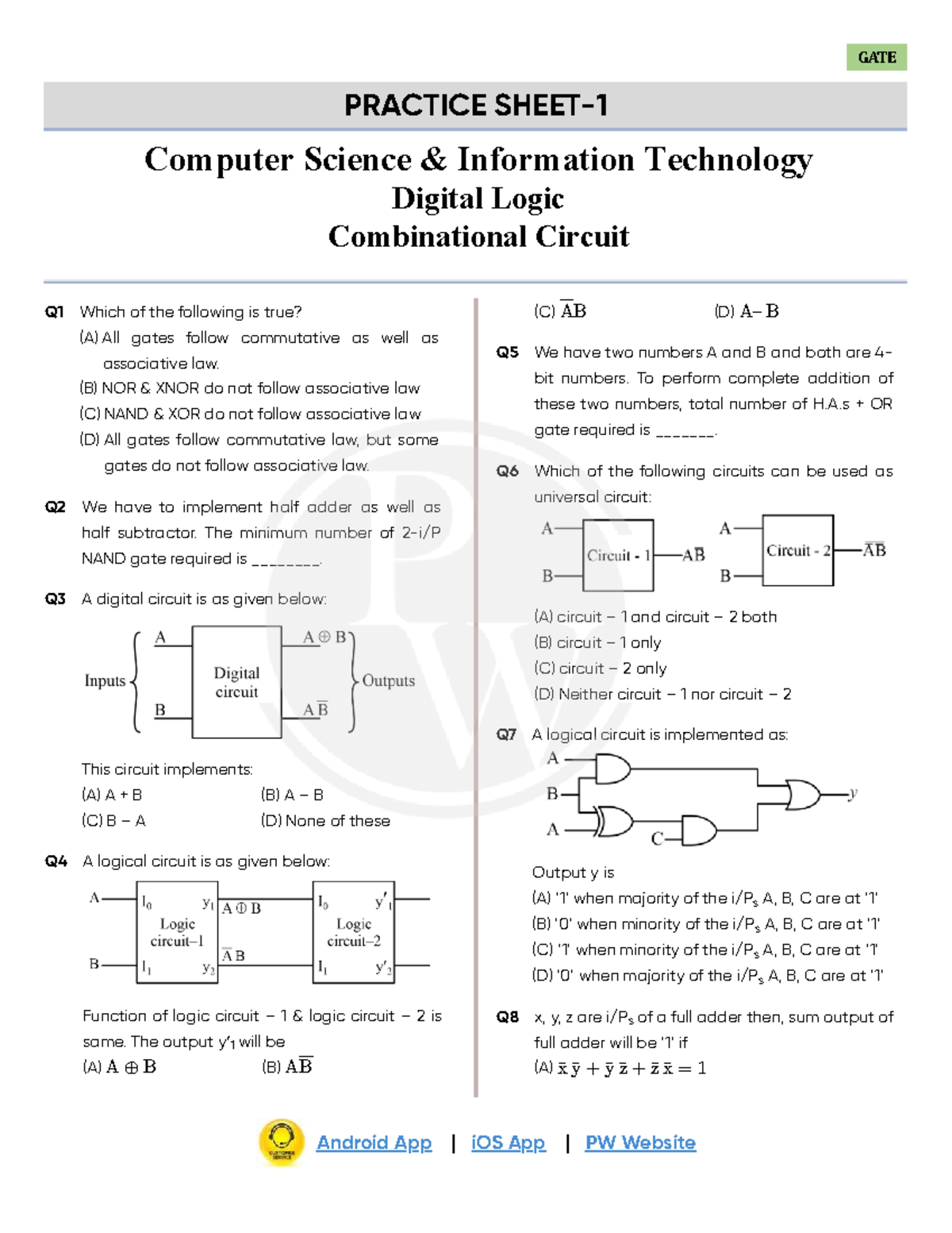 Gate C Combinational Circuit Practice Questions And Solutions Studocu