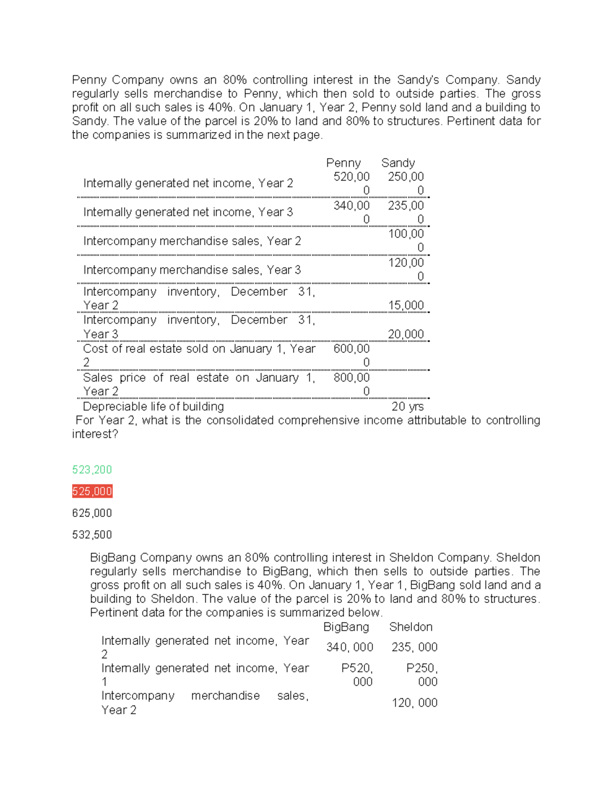 Intercompany Sale of PPE: Exercise Answers (Course Code: 520906445 ...