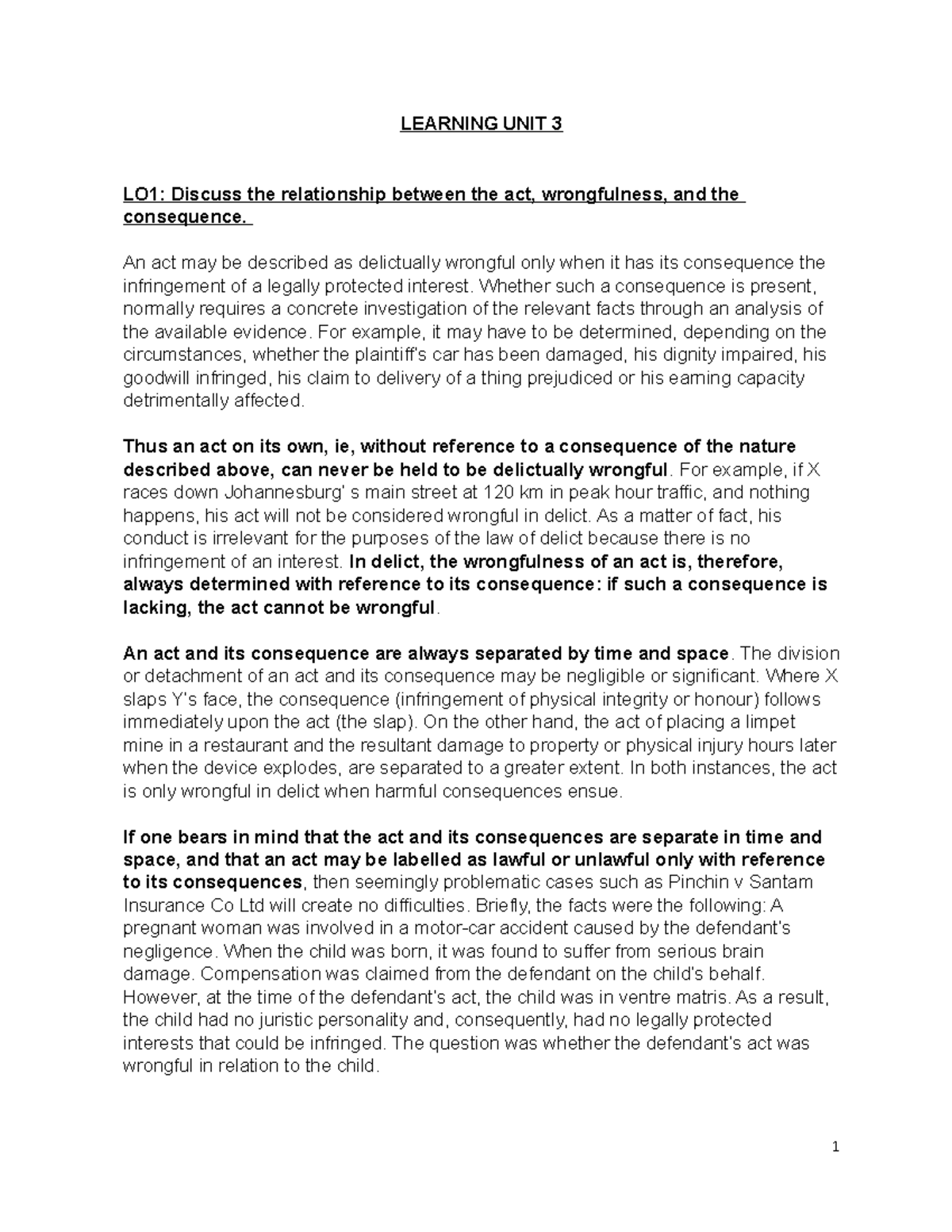 Learning UNIT 3 - Lecture notes 6 - LEARNING UNIT 3 LO1: Discuss the ...