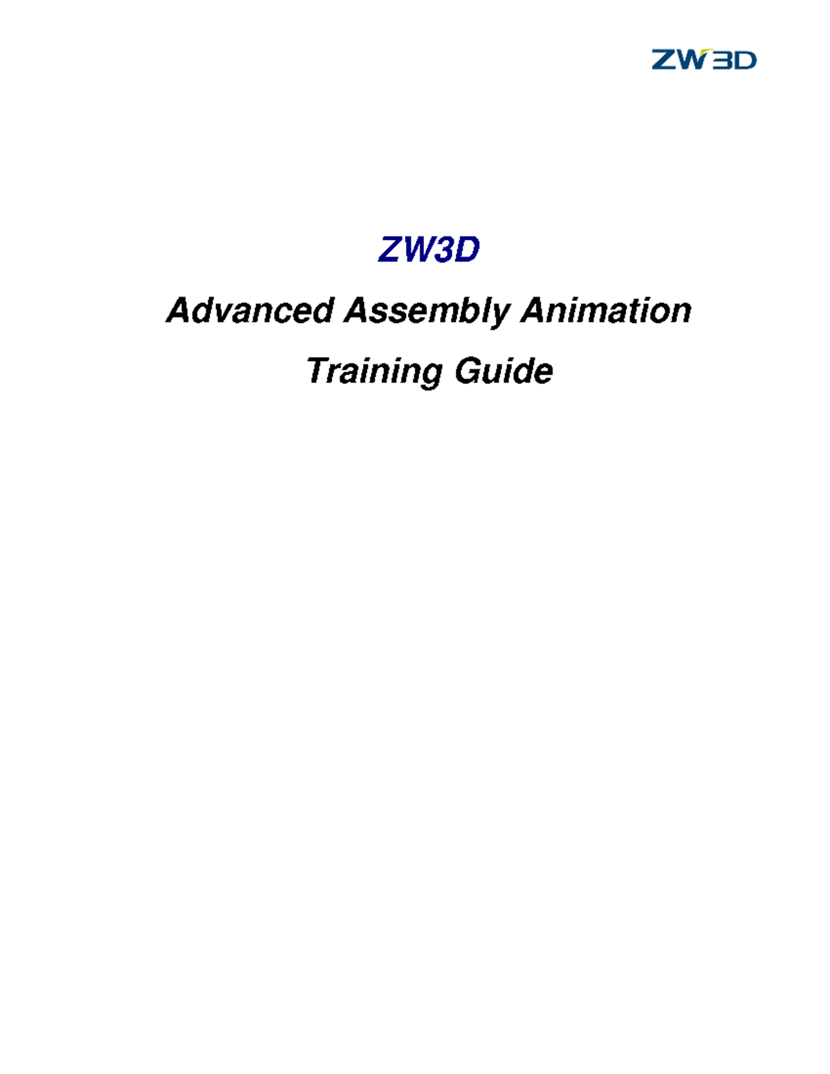 ZW3D CAD Advanced Assembly Animation Training Guide - Studocu