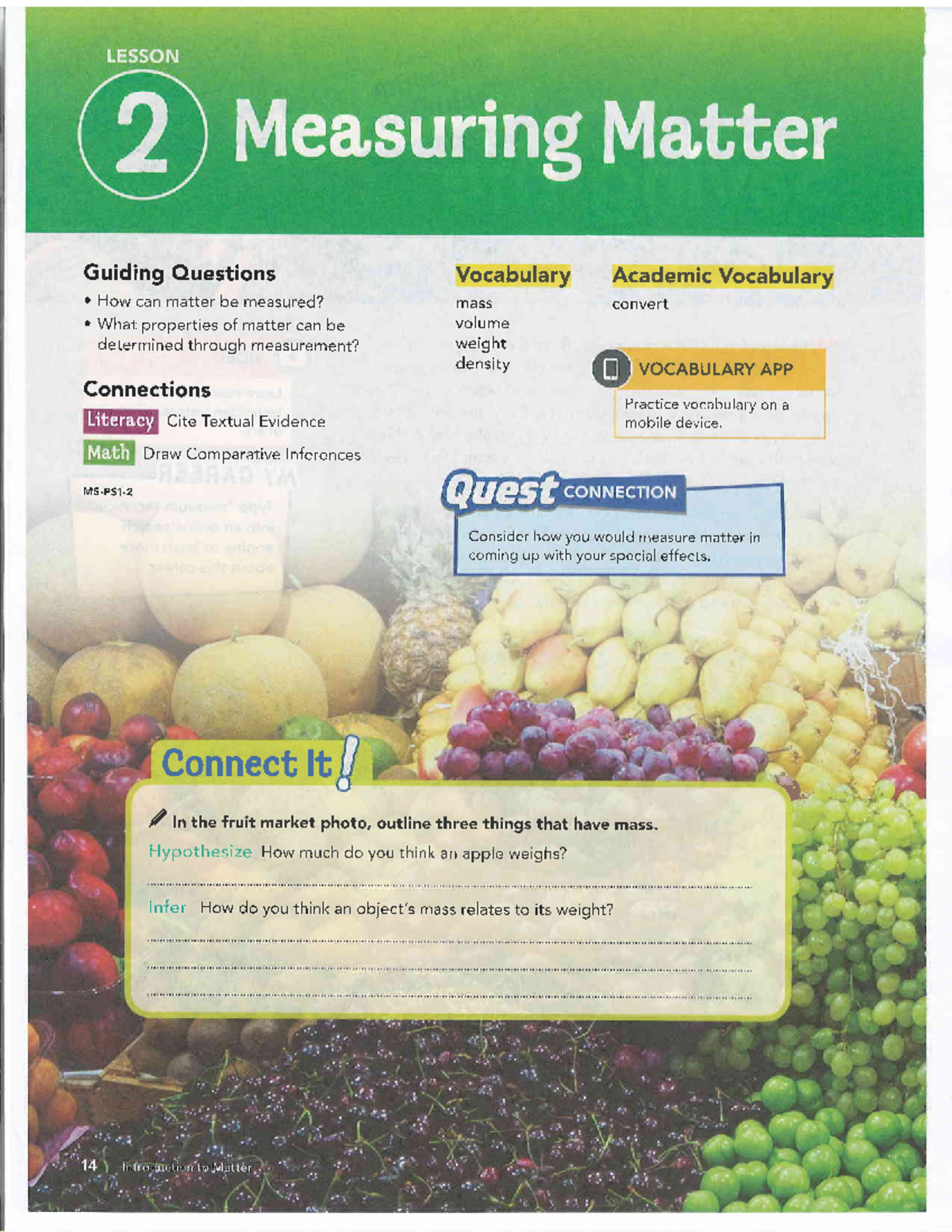 Complete 1.02 - Measuring Matter Lesson Overview and Activities - Studocu