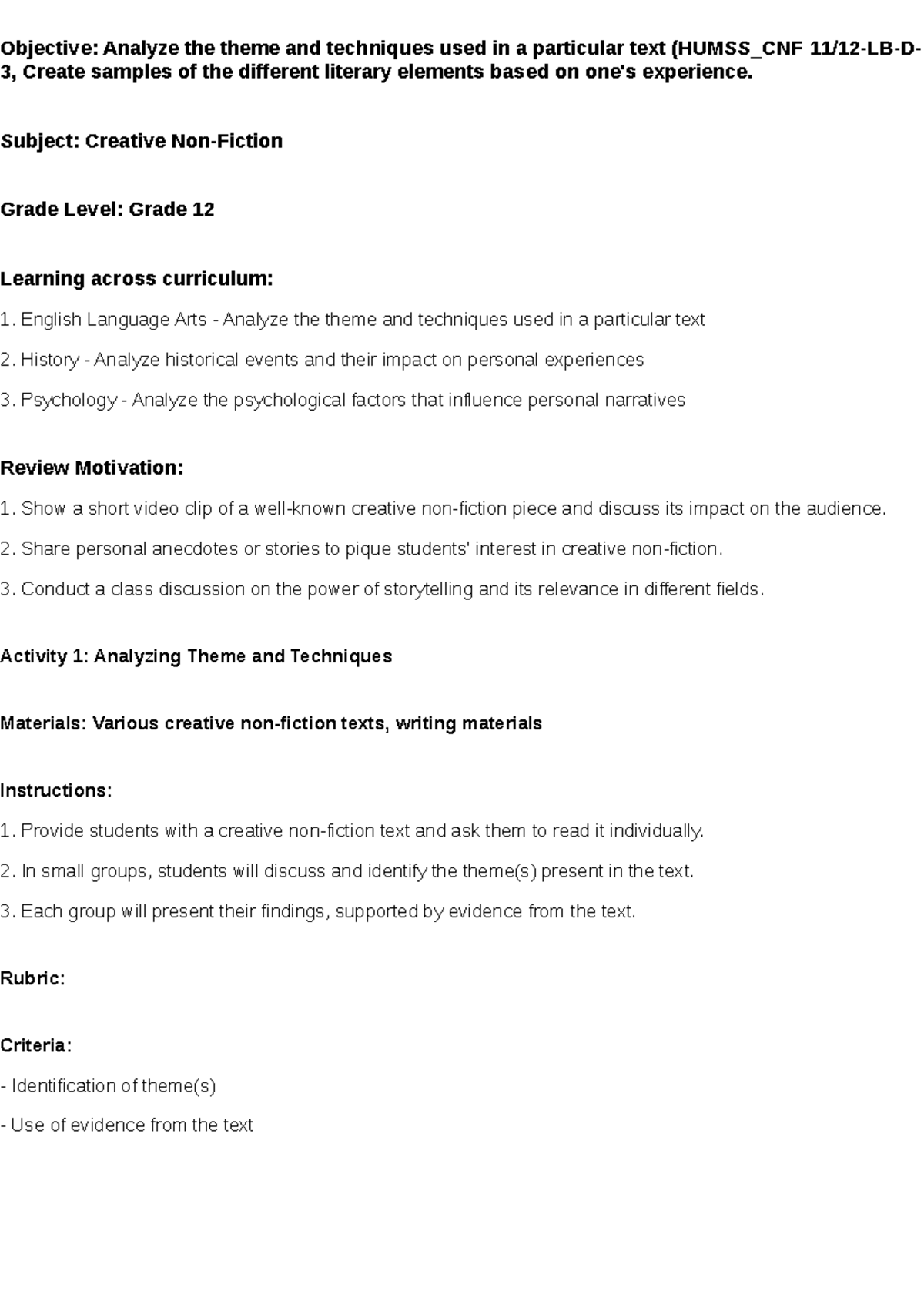 Lesson plan (14) - Please give us more information. thank you ...