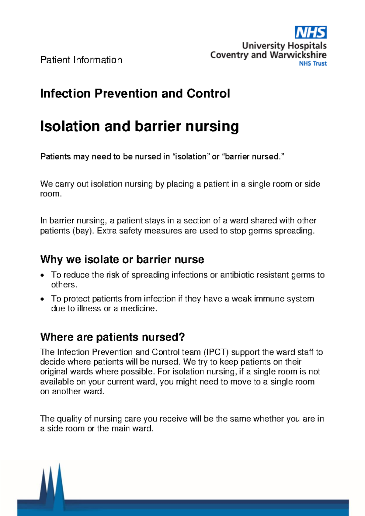 Isolation & Barrier Nursing Guidelines - Infection Prevention & Control ...