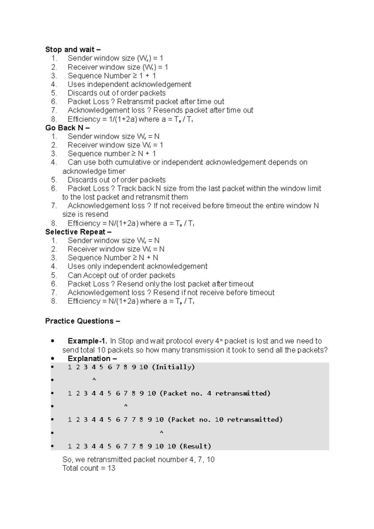 Numerical Practice Problems for Networking Protocols (COMP101) - Studocu