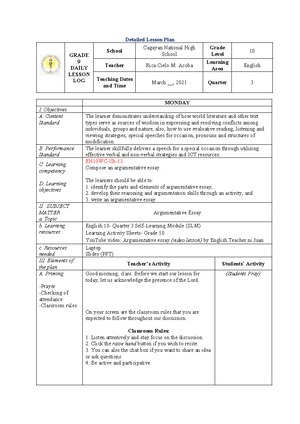 Lesson Plan on Transitional Devices (Grade 10) - Studocu