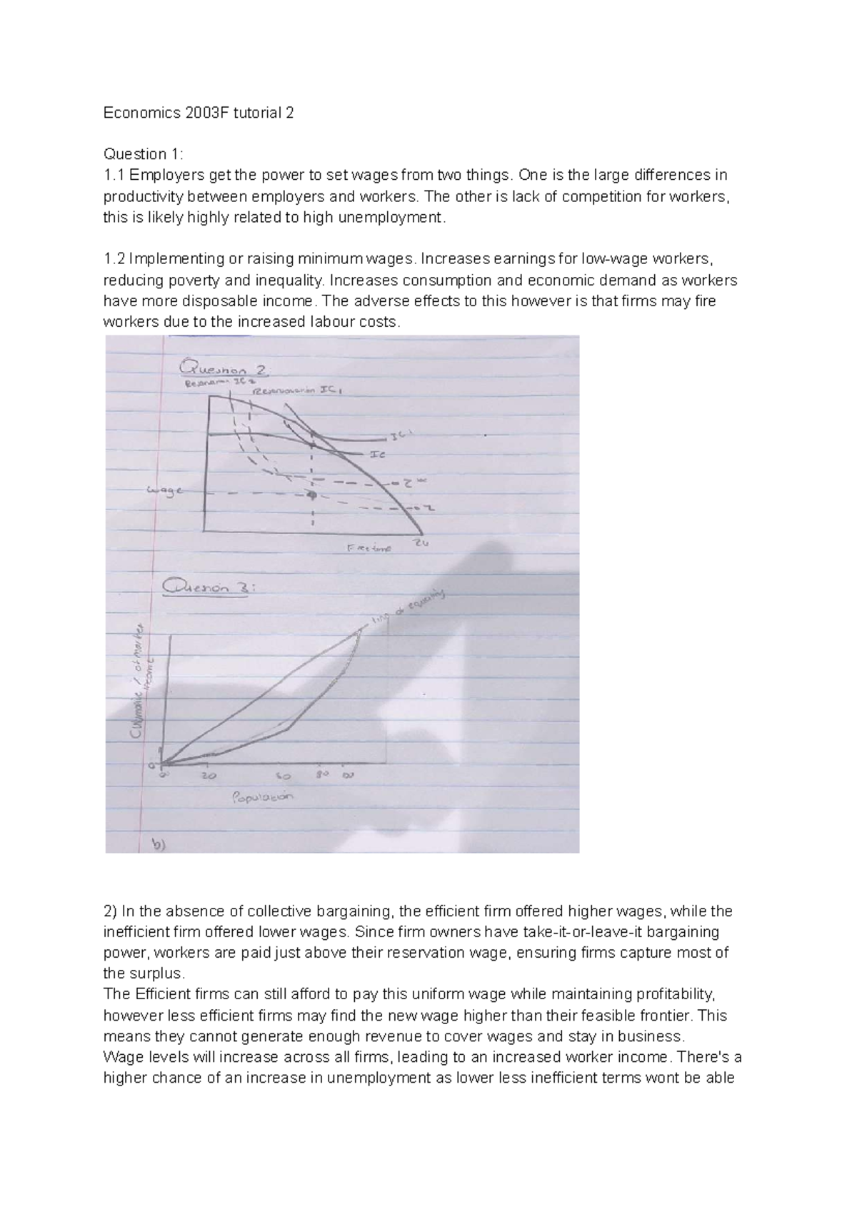 Untitled Document Ecos 2003 F Tut Submission 2 Economics 2003f Tutorial 2 Question 1 1