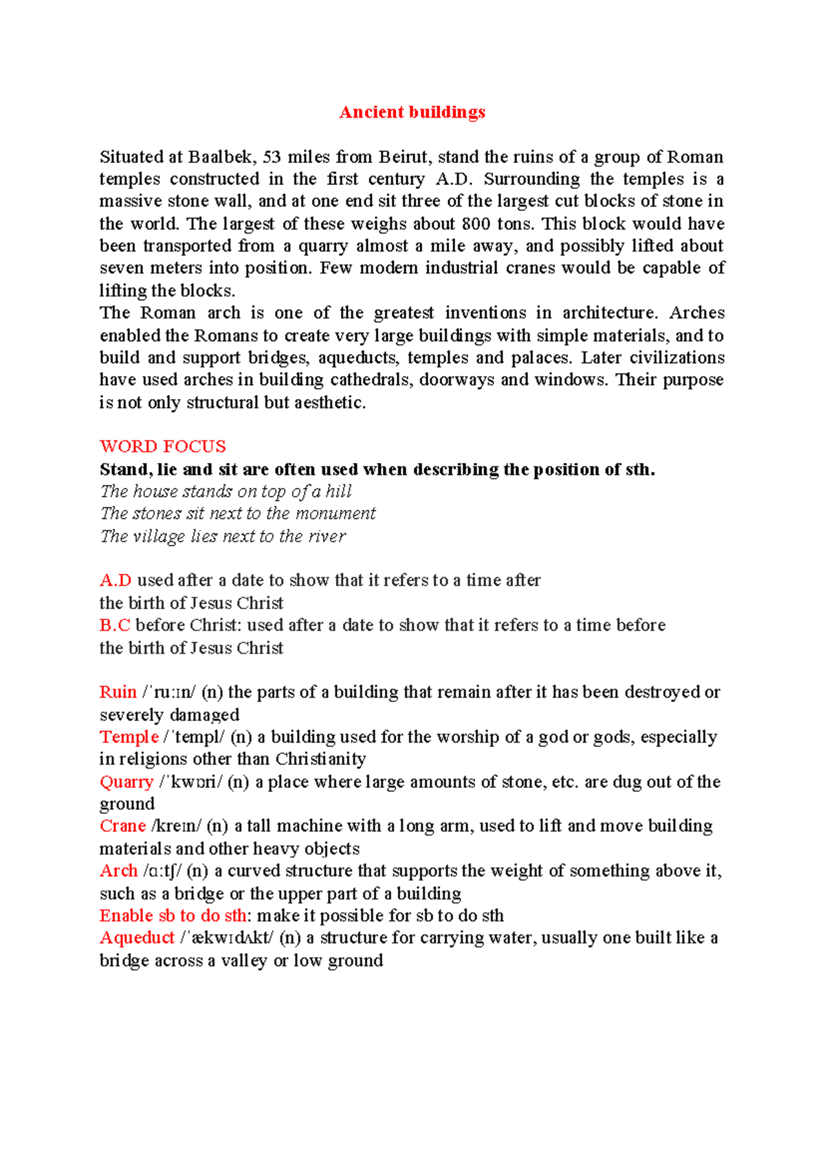 Ancient Buildings and Roman Architecture Insights - IELTS Study Notes ...