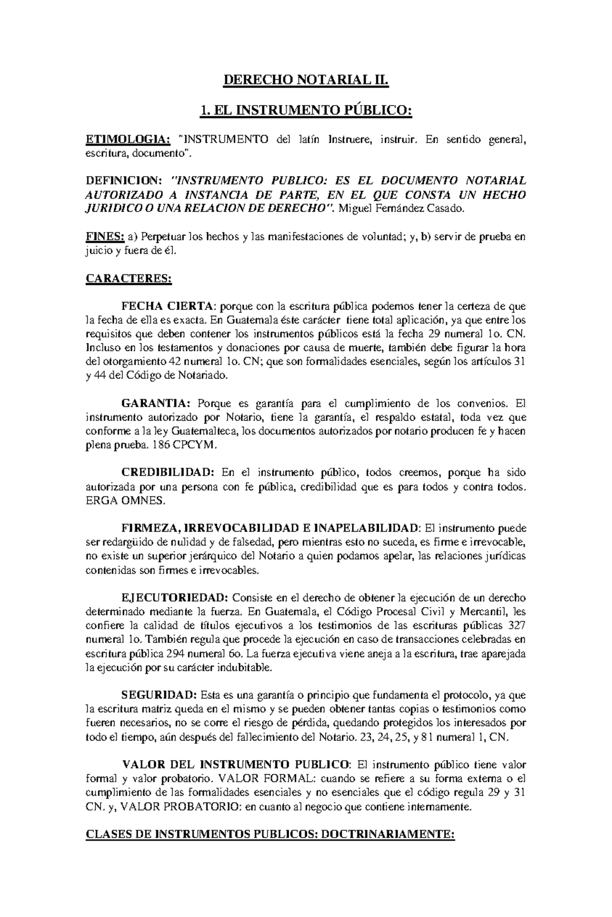 Apuntes de Derecho Notarial II - Instrumentos Públicos y sus ...