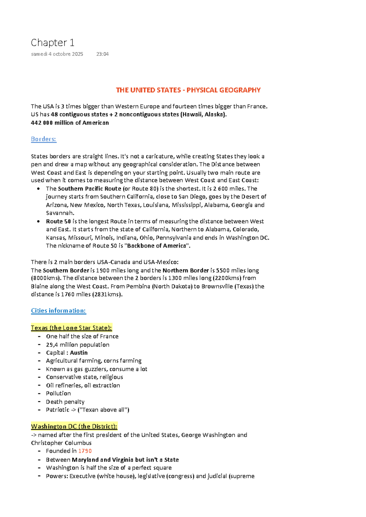 Chapter 1: The Physical Geography of the USA - Studocu