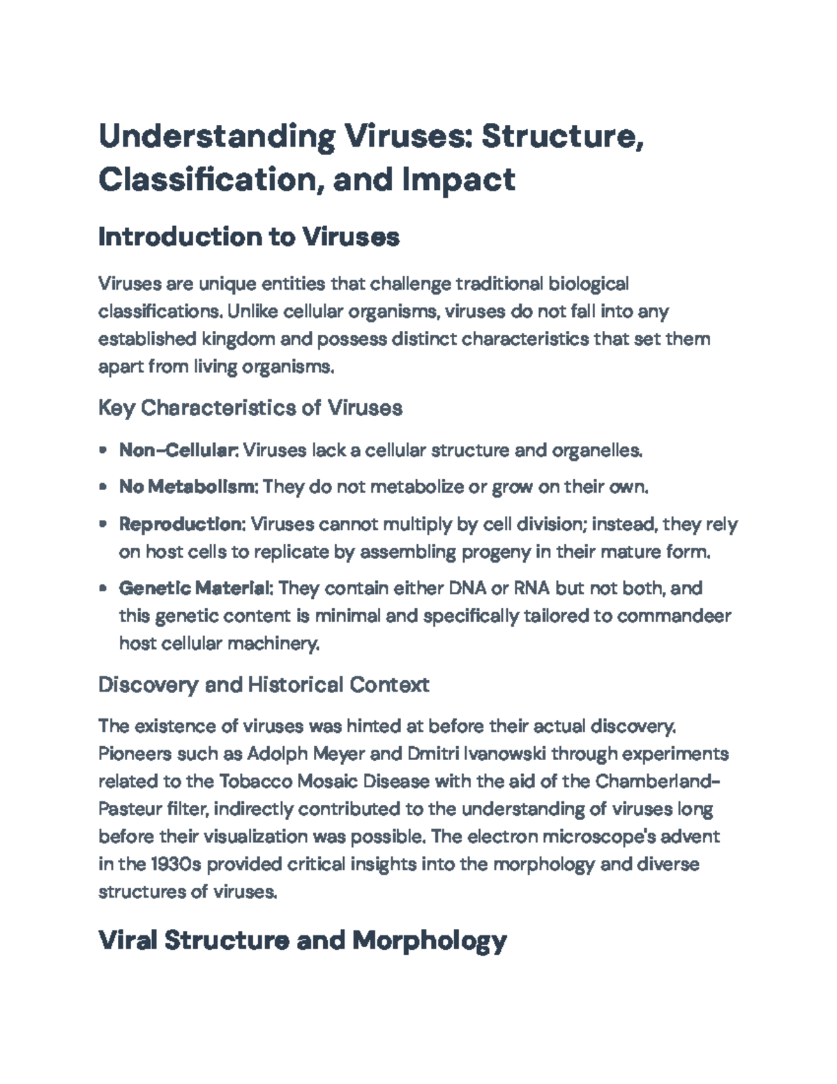 Understanding Viruses: Structure, Classification, and Impacts - BIO101 ...