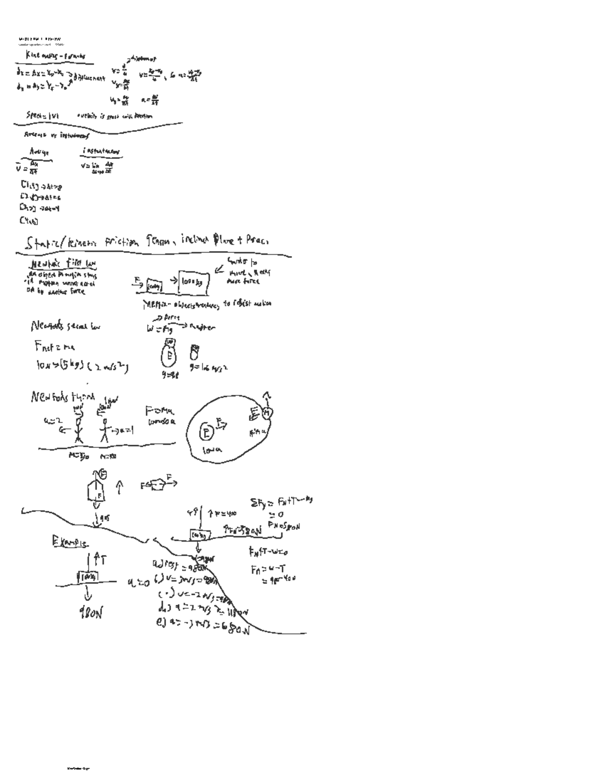 Physics Midterm 1 Notes Phys 1250 Midterm 1 Review Saturday