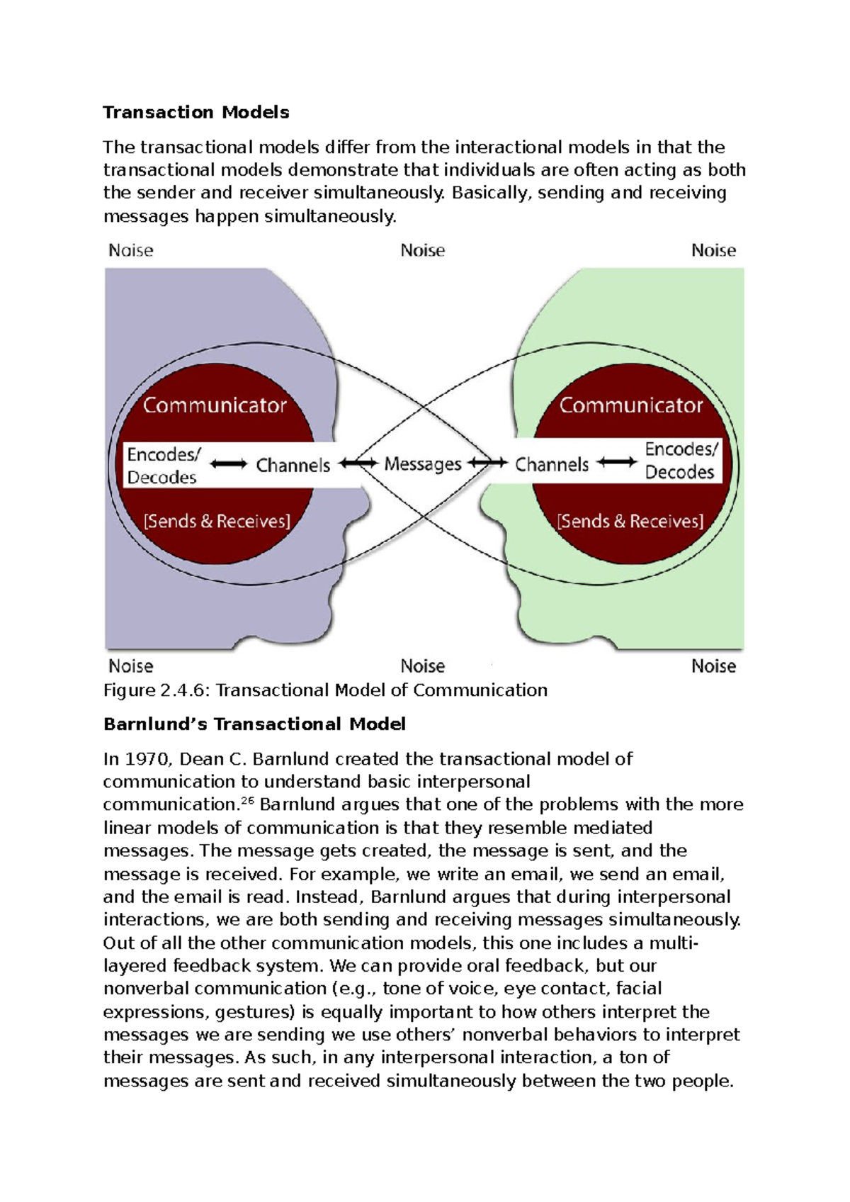 Transactional Models of Communication - Lecture Notes - Studocu