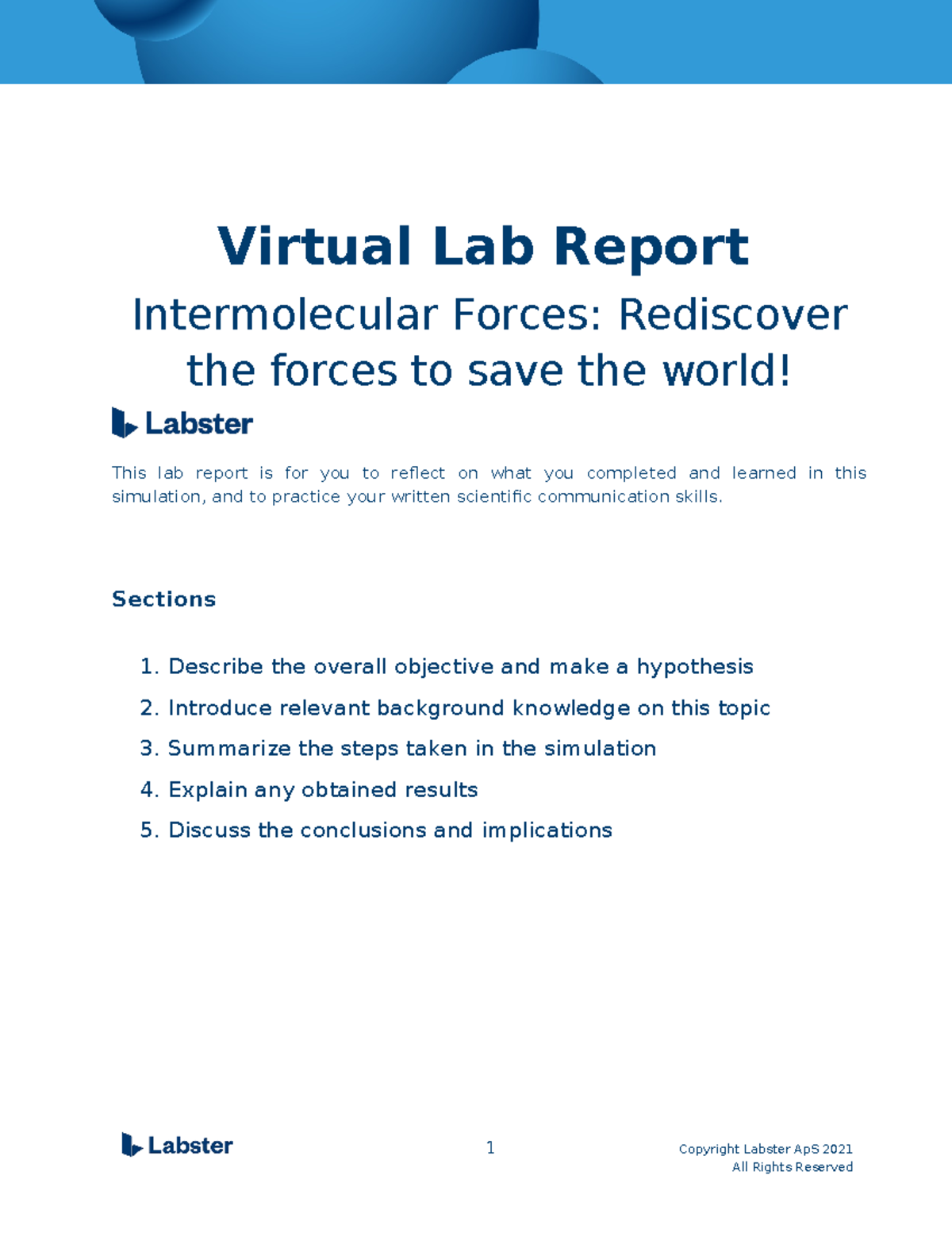 M1 Lab Report - Intermolecular Forces Exploration - Studocu