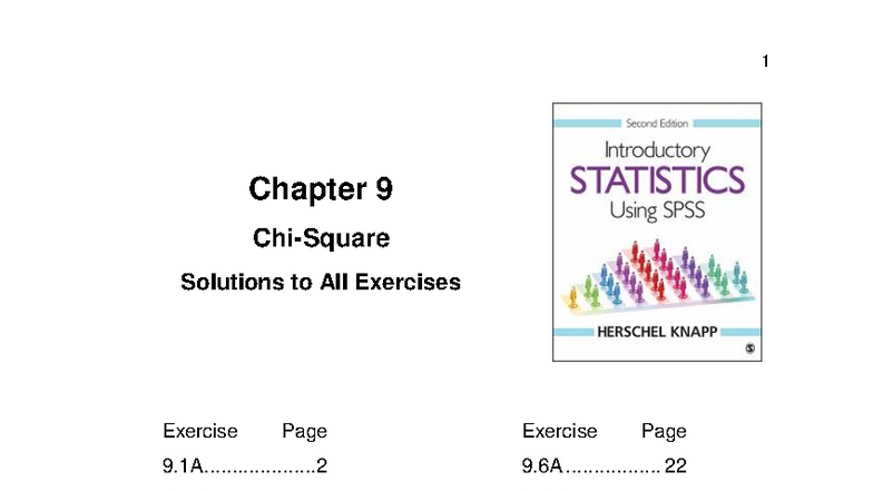 Week 14 Homework Solution - Chi-Square Solutions to All Exercises Chapter 9 ...