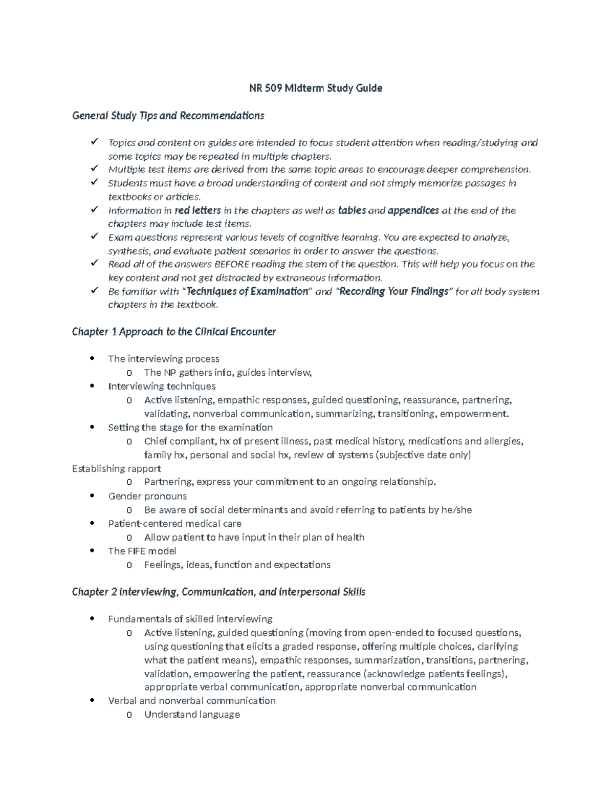NR509 Midterm Exam Comprehensive Study Guide 113021 - Studocu