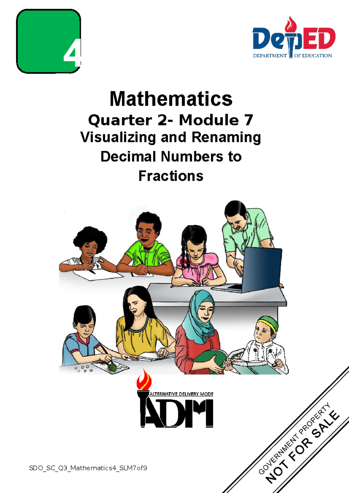 Math4 Q2 M7 Visualizing & Renaming Decimals to Fractions Activities ...