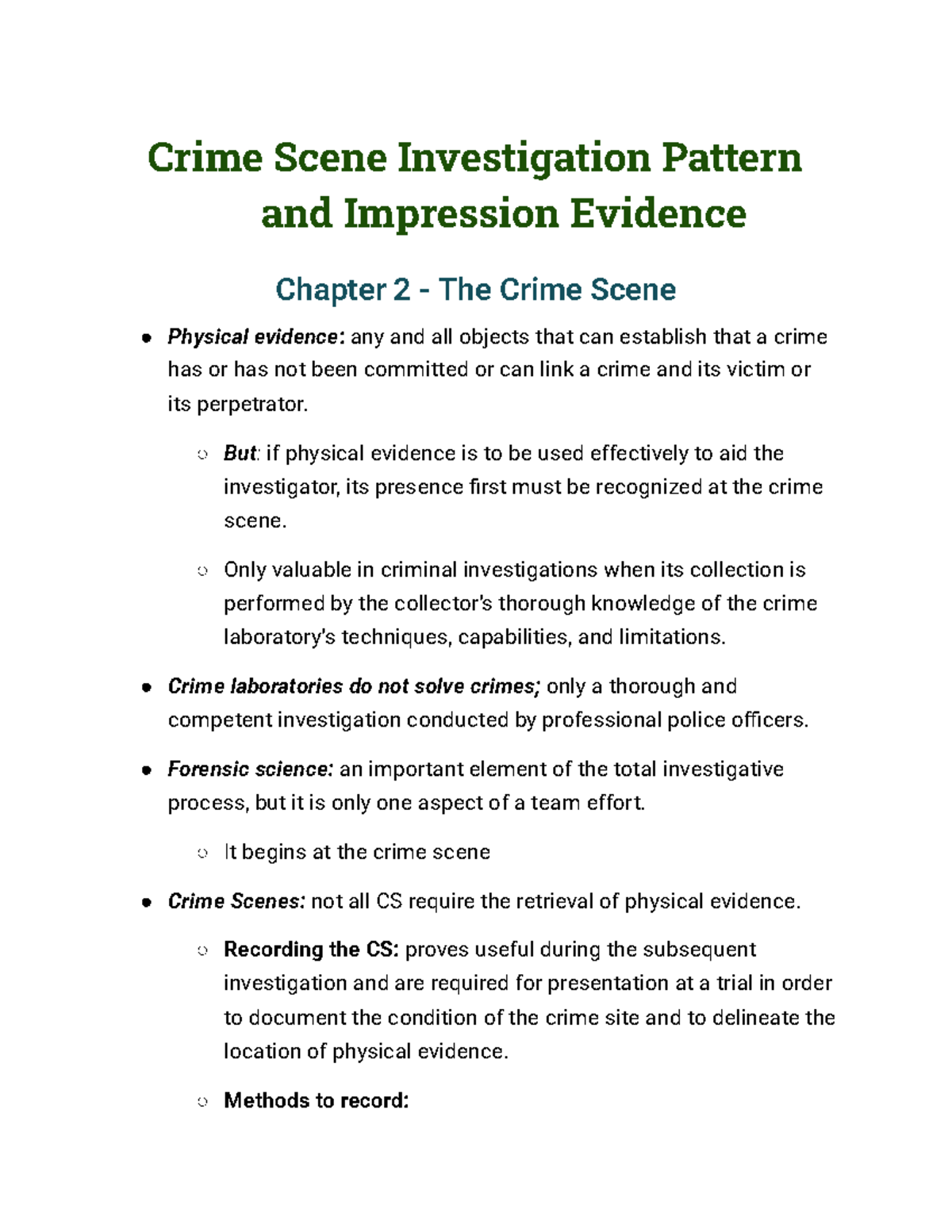 Forensic Science 101: Chapter 2 - Crime Scene Investigation Techniques ...