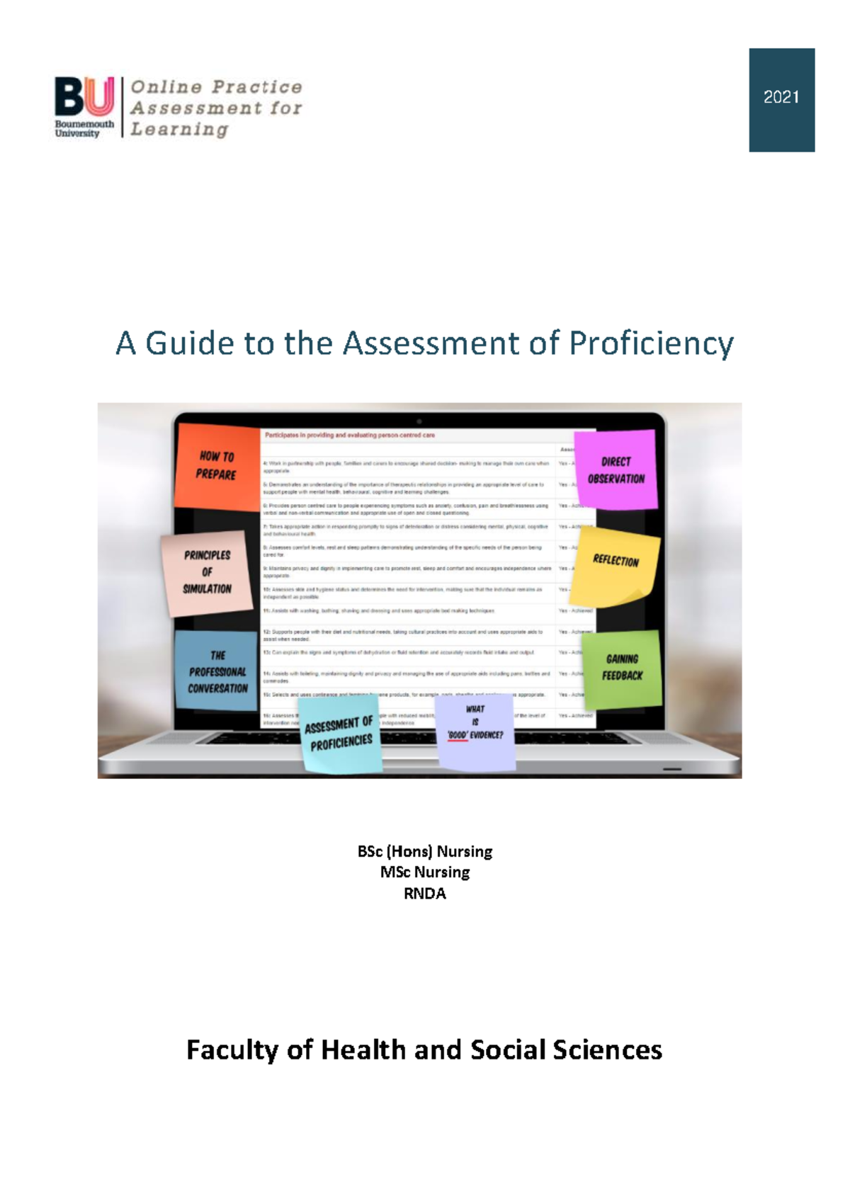 Guide to Proficiency Assessment in Nursing (BSc Hons & MSc) - Nov 2021 ...