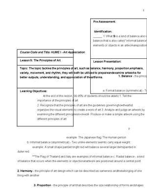 M4-art-app - LECTURE - Course Code and Title: HUME I - Art Appreciation ...