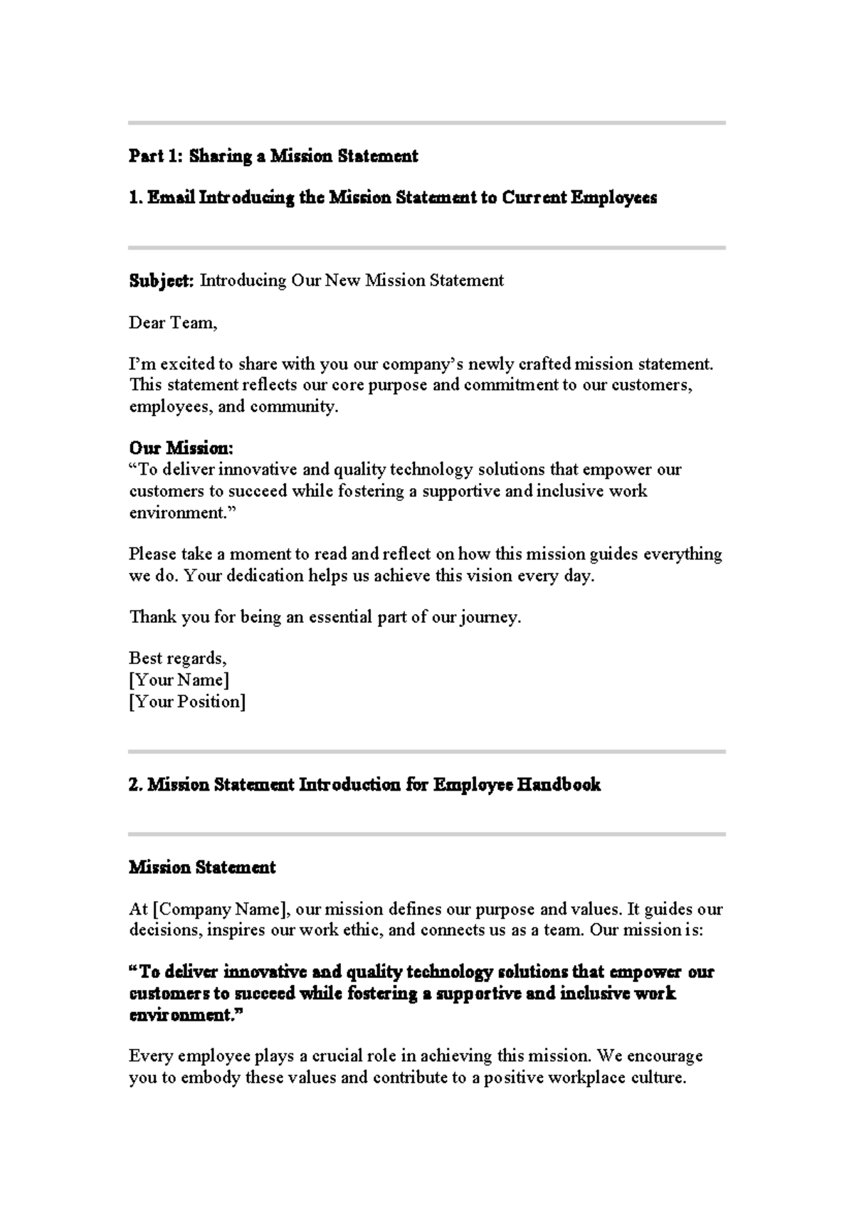 HRM202c - Mission Statement & Inclusive Culture Strategies - Studocu