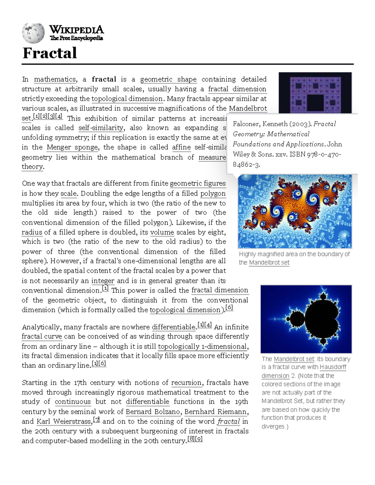 Fractal Geometry: Concepts, History, and Applications in Math - Studocu