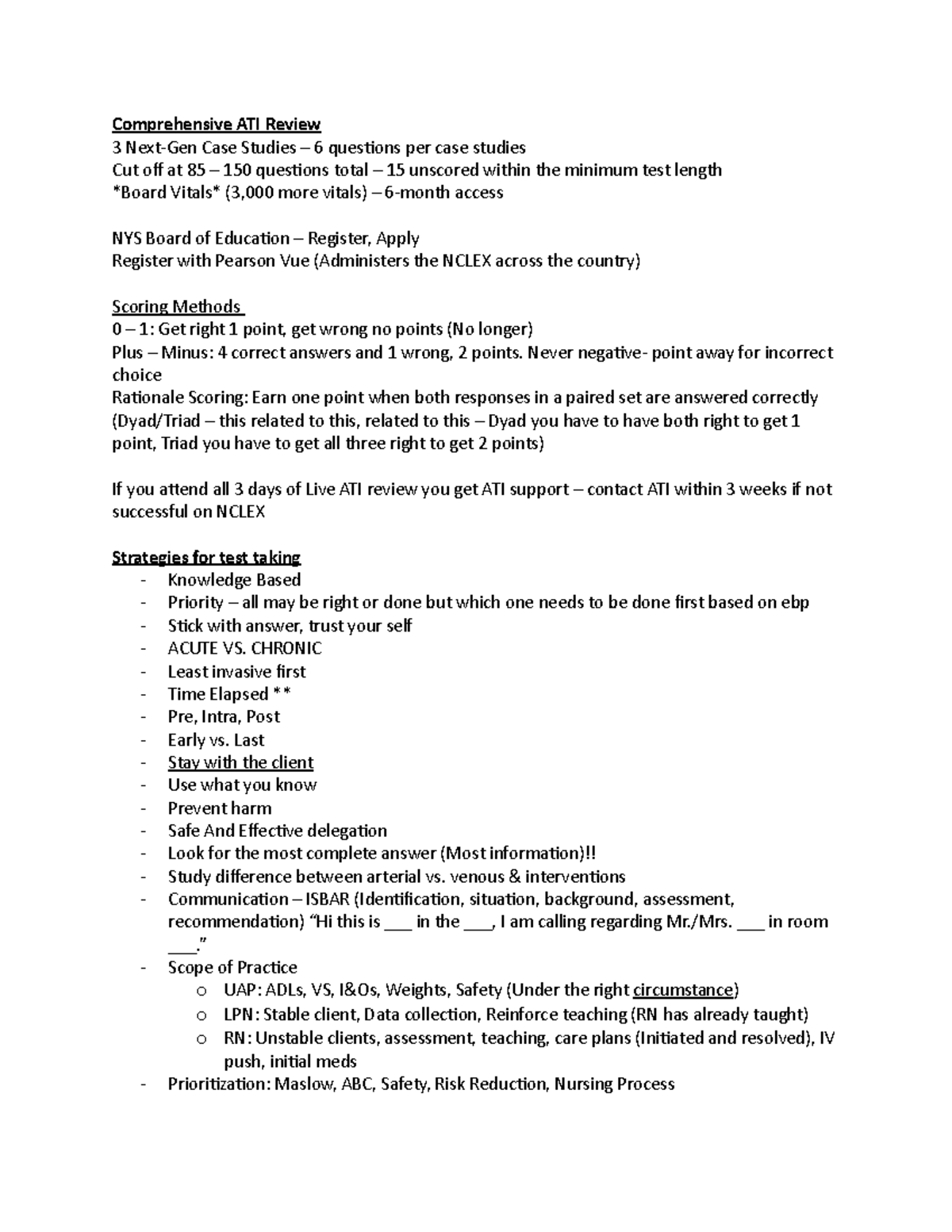 ATI Comprehensive Review for NCLEX Preparation - Studocu