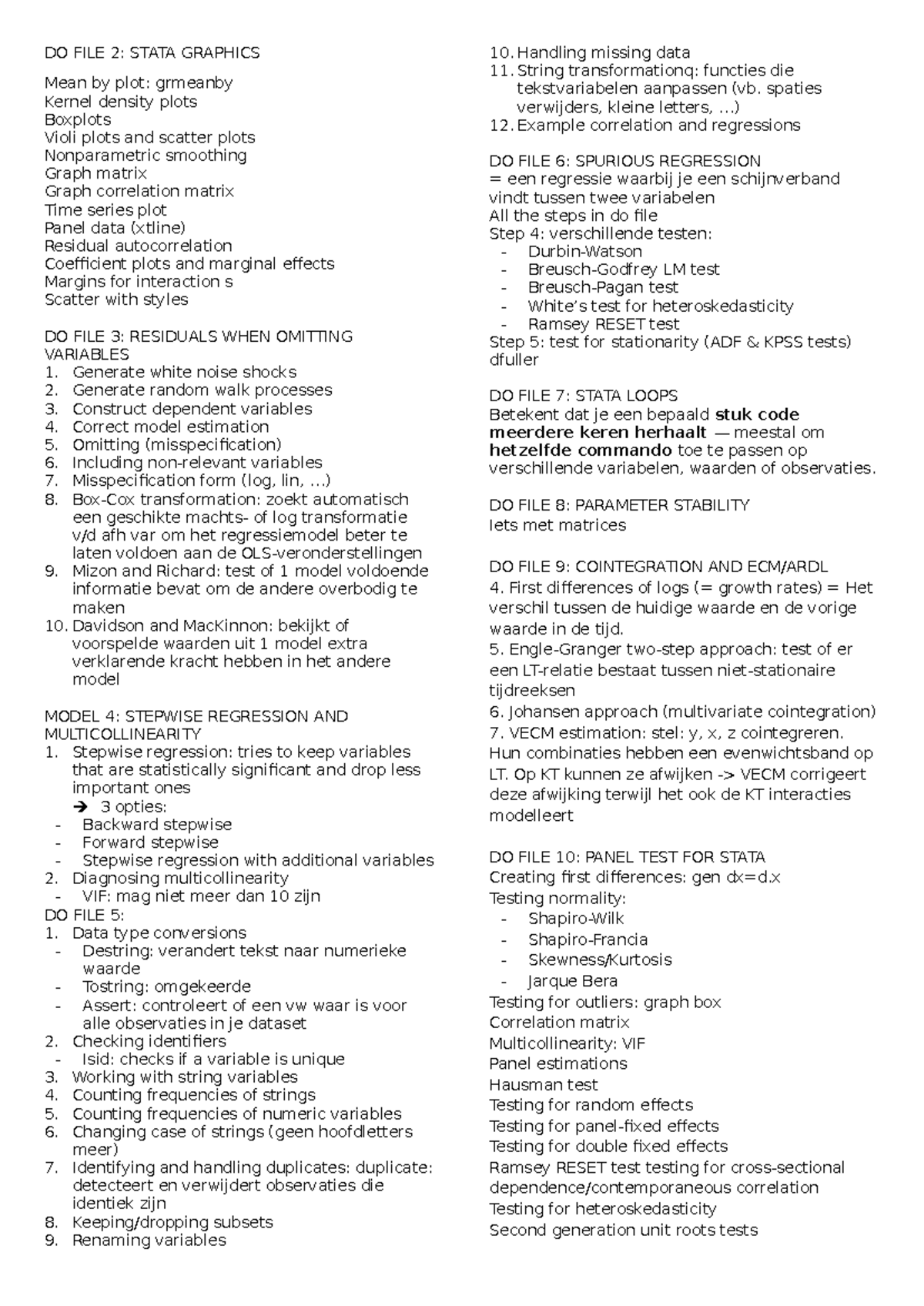 DO FILE: STATA GRAPHICS & REGRESSION EXAMPLES FOR EXAM - Studocu