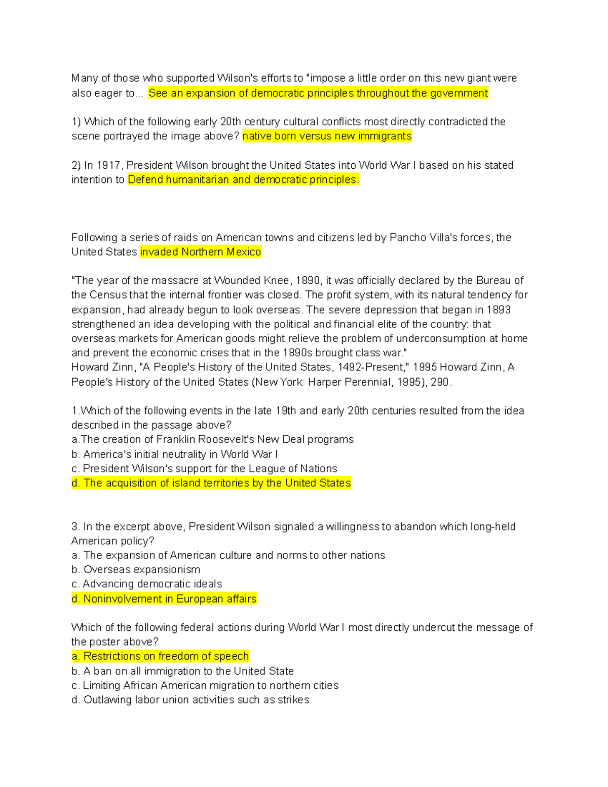 APUSH Test Unit Review: Early 20th Century Conflicts and Policies - Studocu