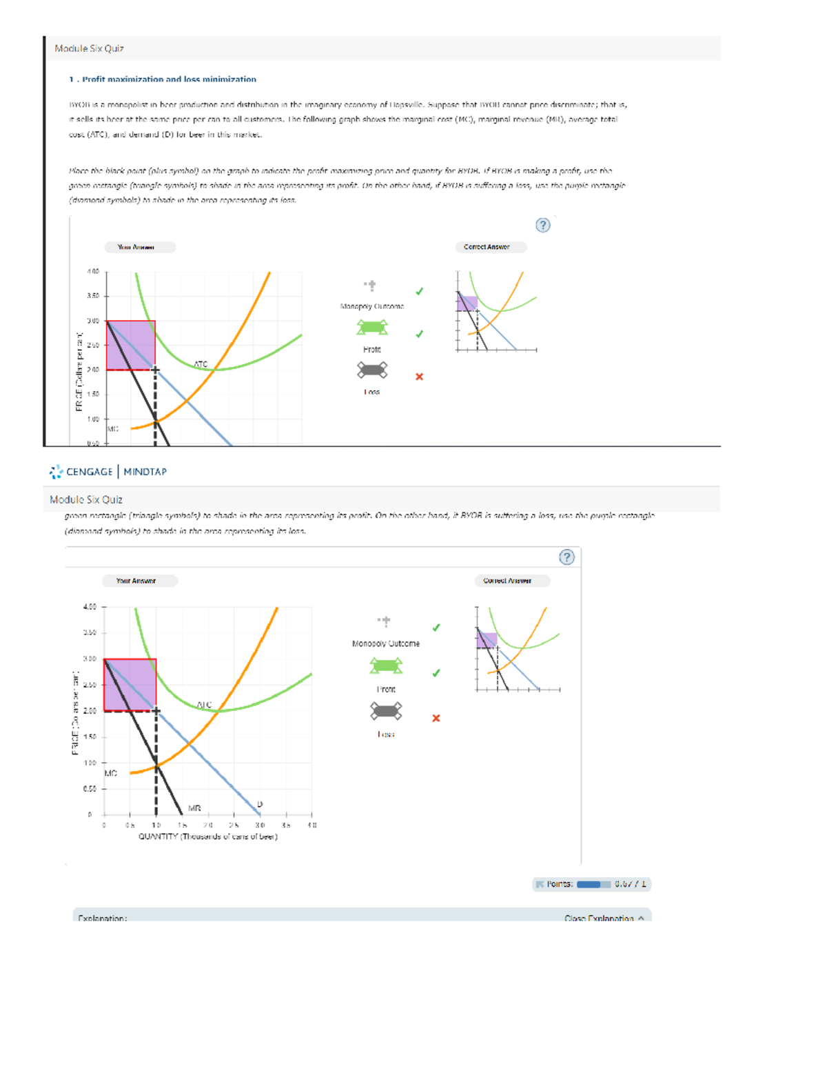 Eco Mod 6 Quiz 1: Monopolist Profit Maximization & Loss Minimization - Studocu